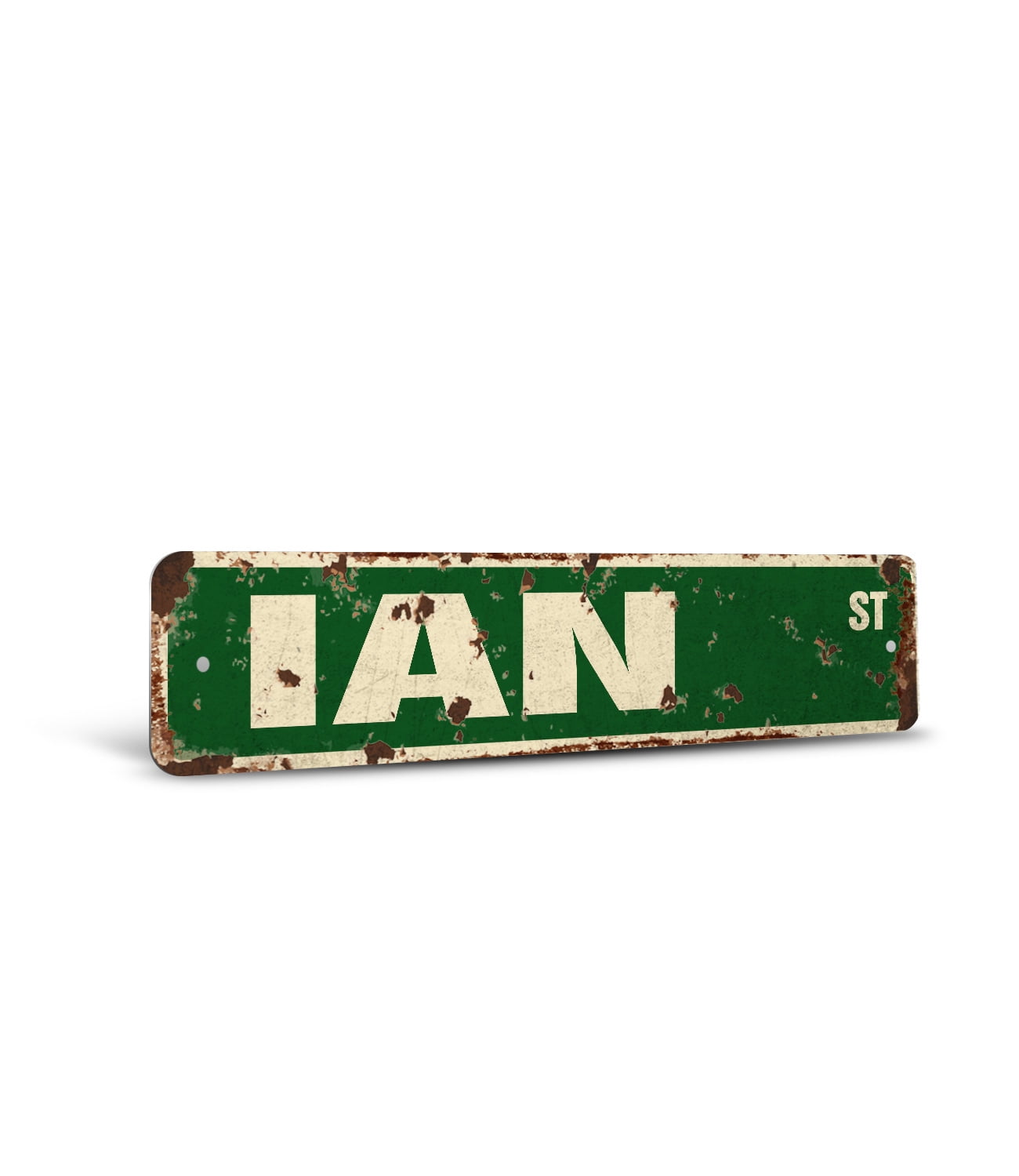 IAN Vintage Style Rustic Street Sign – Childrens Name Room Sign Retro ...