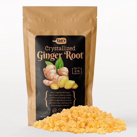 IAN's Crystalized Ginger Pieces RRF12 (2lb) - Candied Ginger Chews for ...