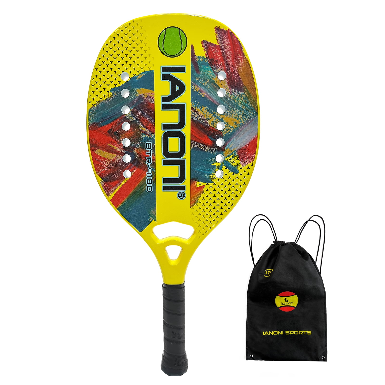 IANONI Beach Tennis Racket,Carbon Fiber Surface with EVA Memory Flex ...