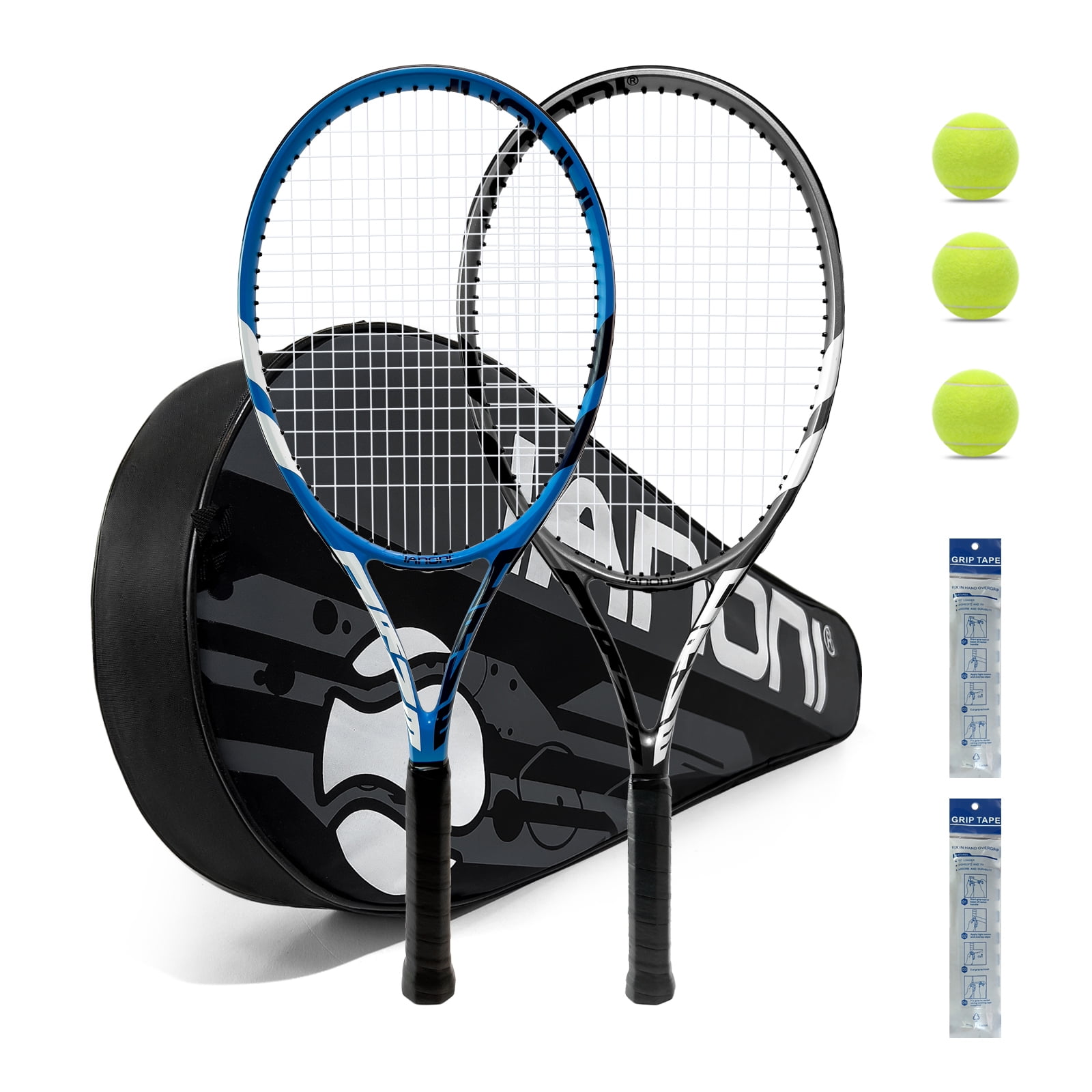 Ianoni Tennis Rackets for Adults, Beginner Tennis Racquets, 2 Carbon ...