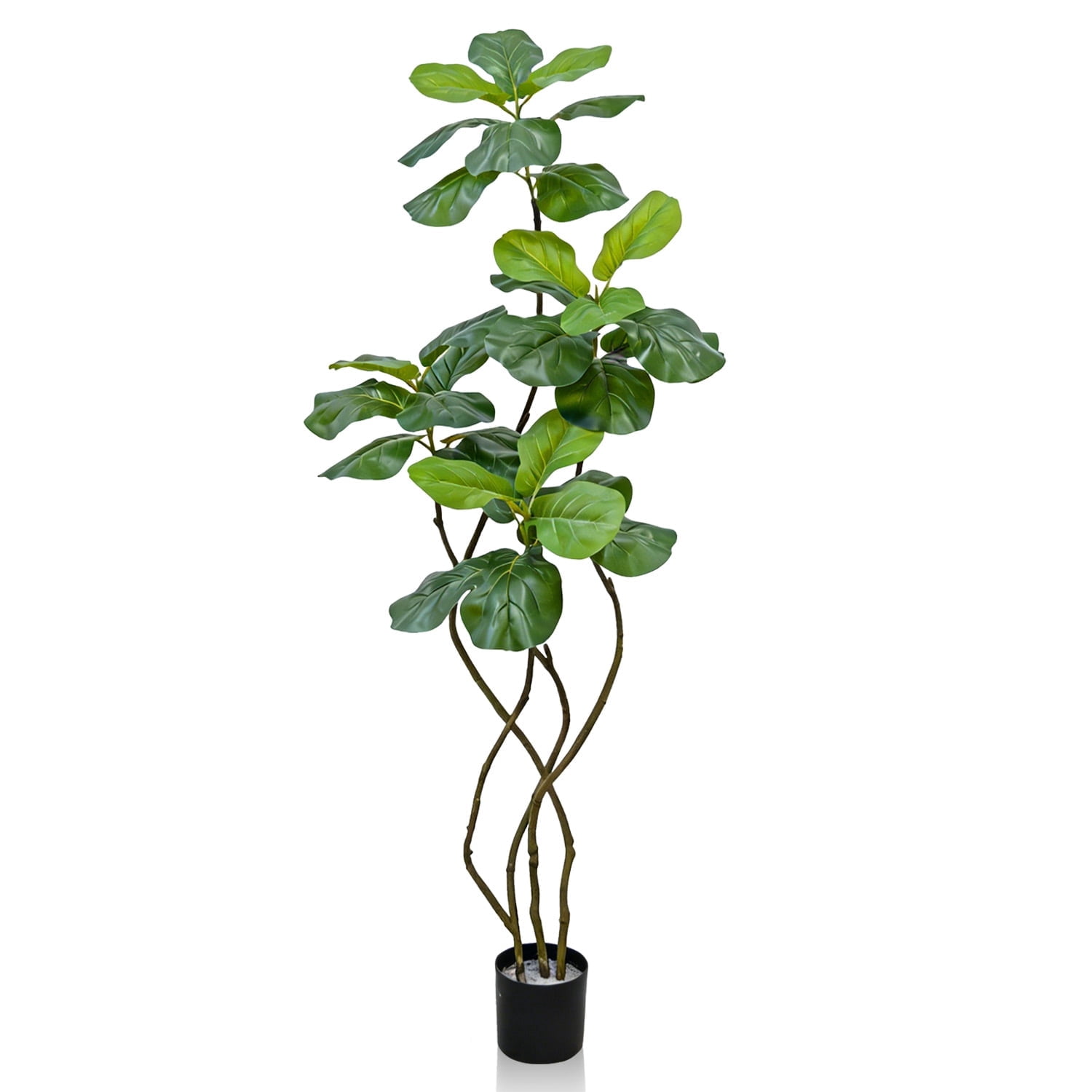 IARTTOP 5.7ft Artificial Fiddle Leaf Fig Tree Faux Ficus Green Leaves ...