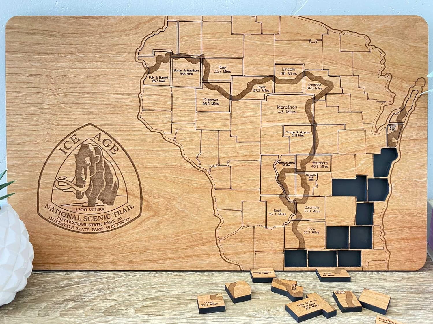 IAT Section Hiker Bucket List Board | Ice Age Trail Segments Map | Ice ...