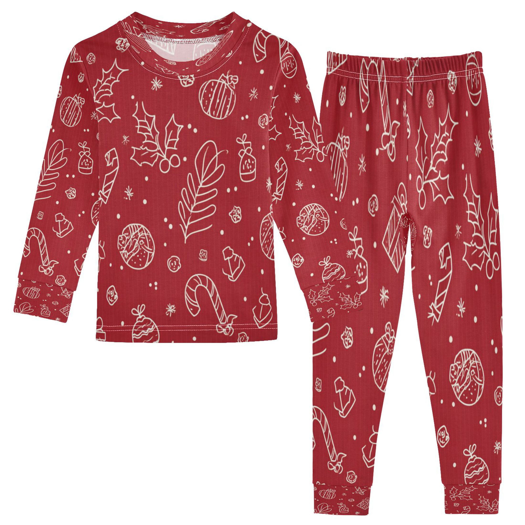 IAUYY Kid Long Sleeve Cotton Pajama Sets - 2 Piece Pajama Set ,Sizes ...