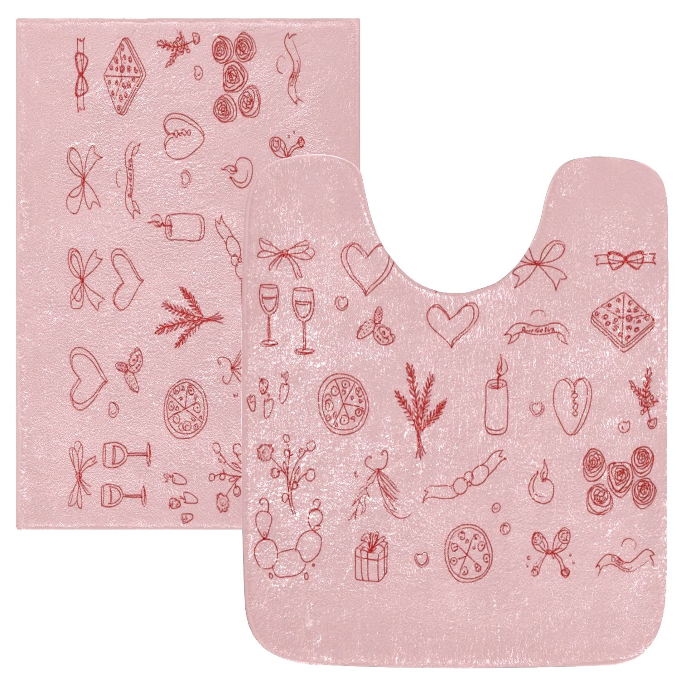IAUYY Set of 2 Inch Bath Mat Thick Soft Plush Shower Mat TPR Backing ...
