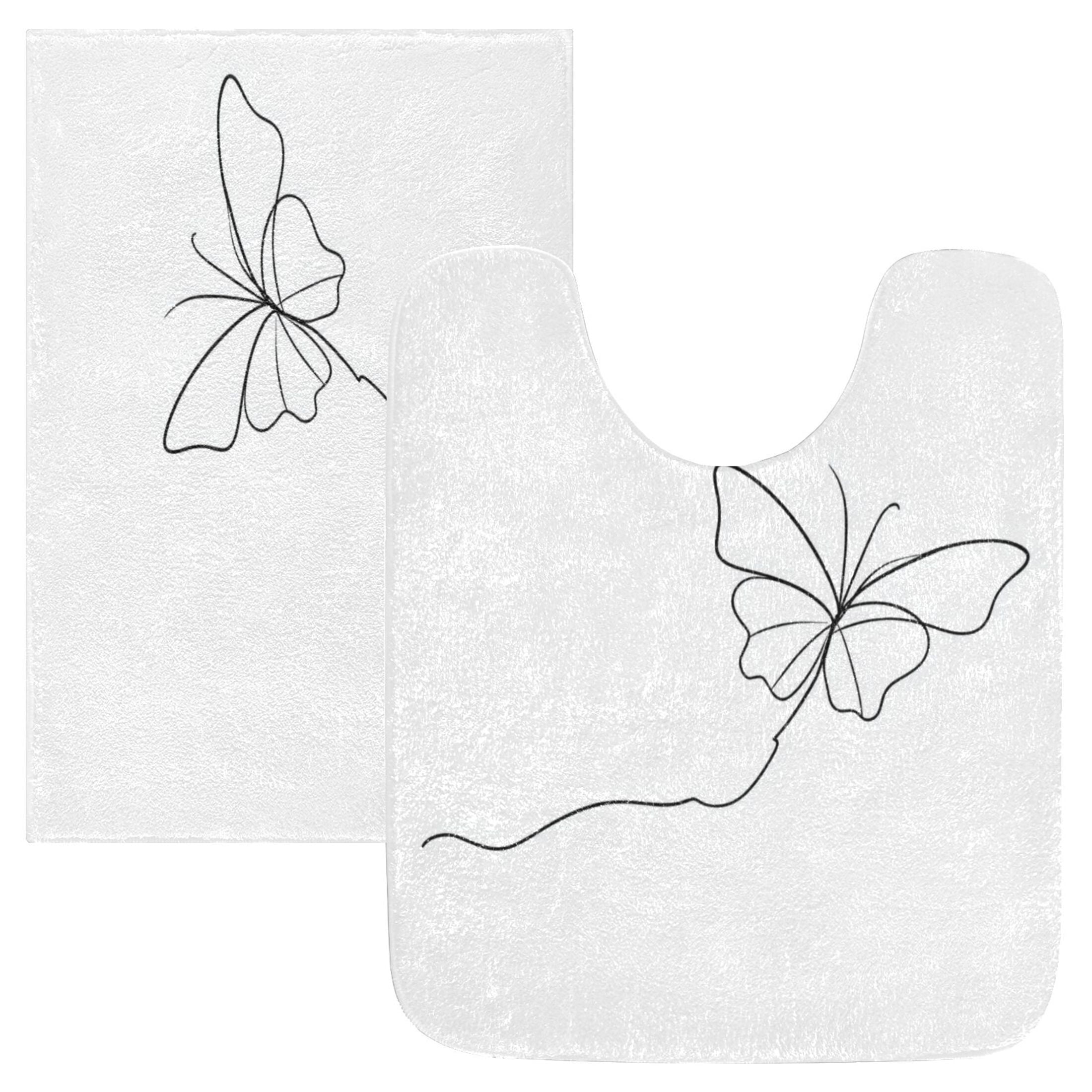 IAUYY Set of 2 Inch Bath Mat Thick Soft Plush Shower Mat TPR Backing ...