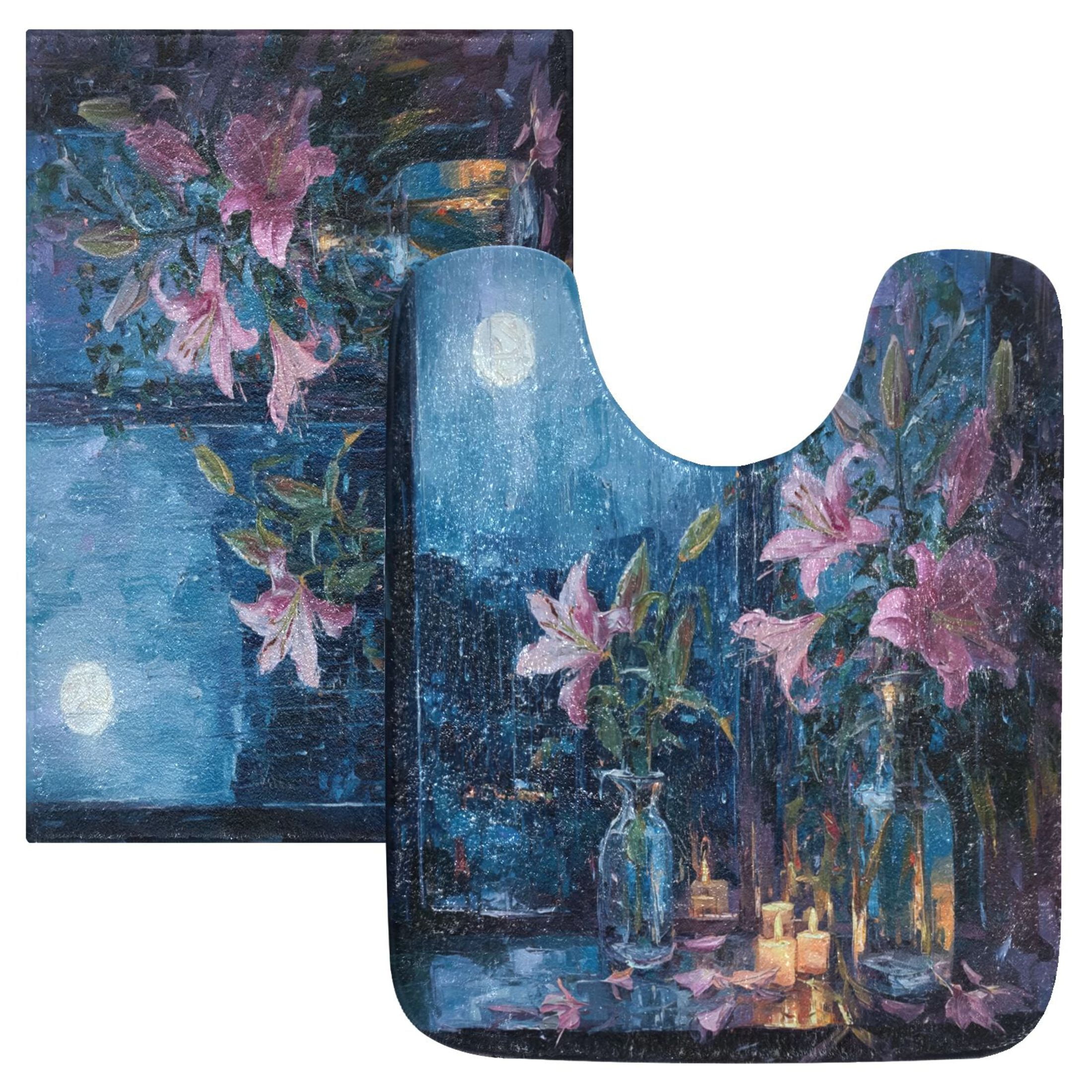 IAUYY Set of 2 Inch Bath Mat Thick Soft Plush Shower Mat TPR Backing ...