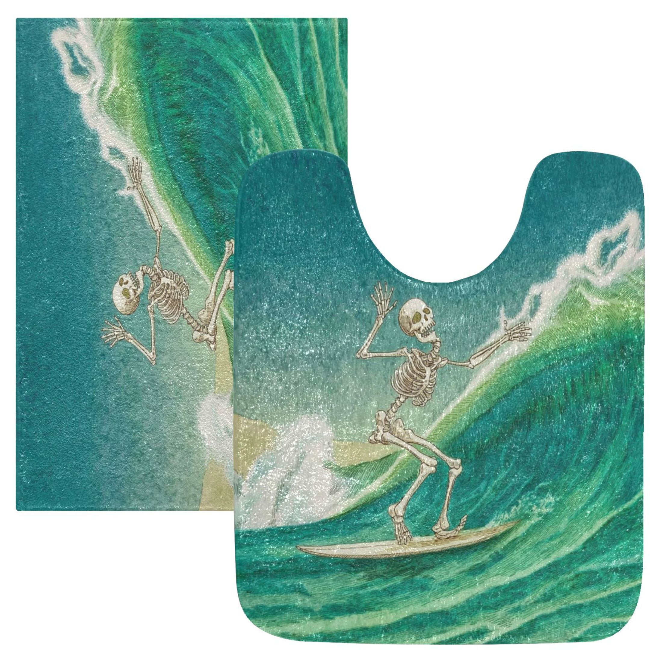IAUYY Set of 2 Inch Bath Mat Thick Soft Plush Shower Mat TPR Backing ...