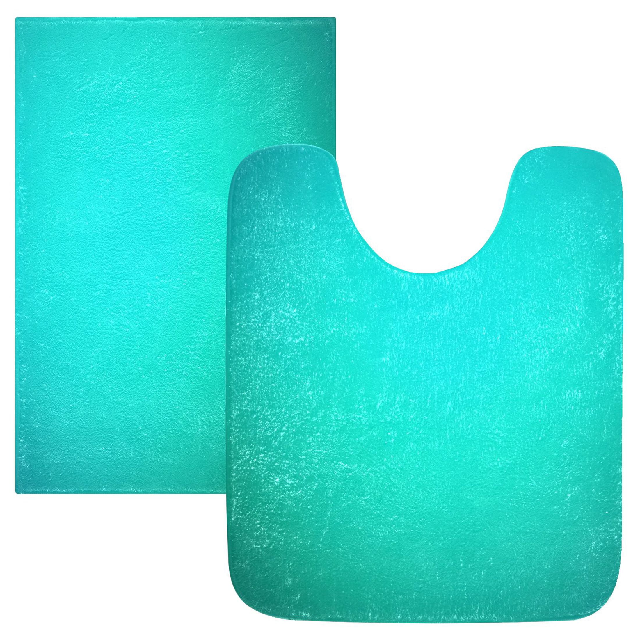 IAUYY Set of 2 Inch Bath Mat Thick Soft Plush Shower Mat TPR Backing ...