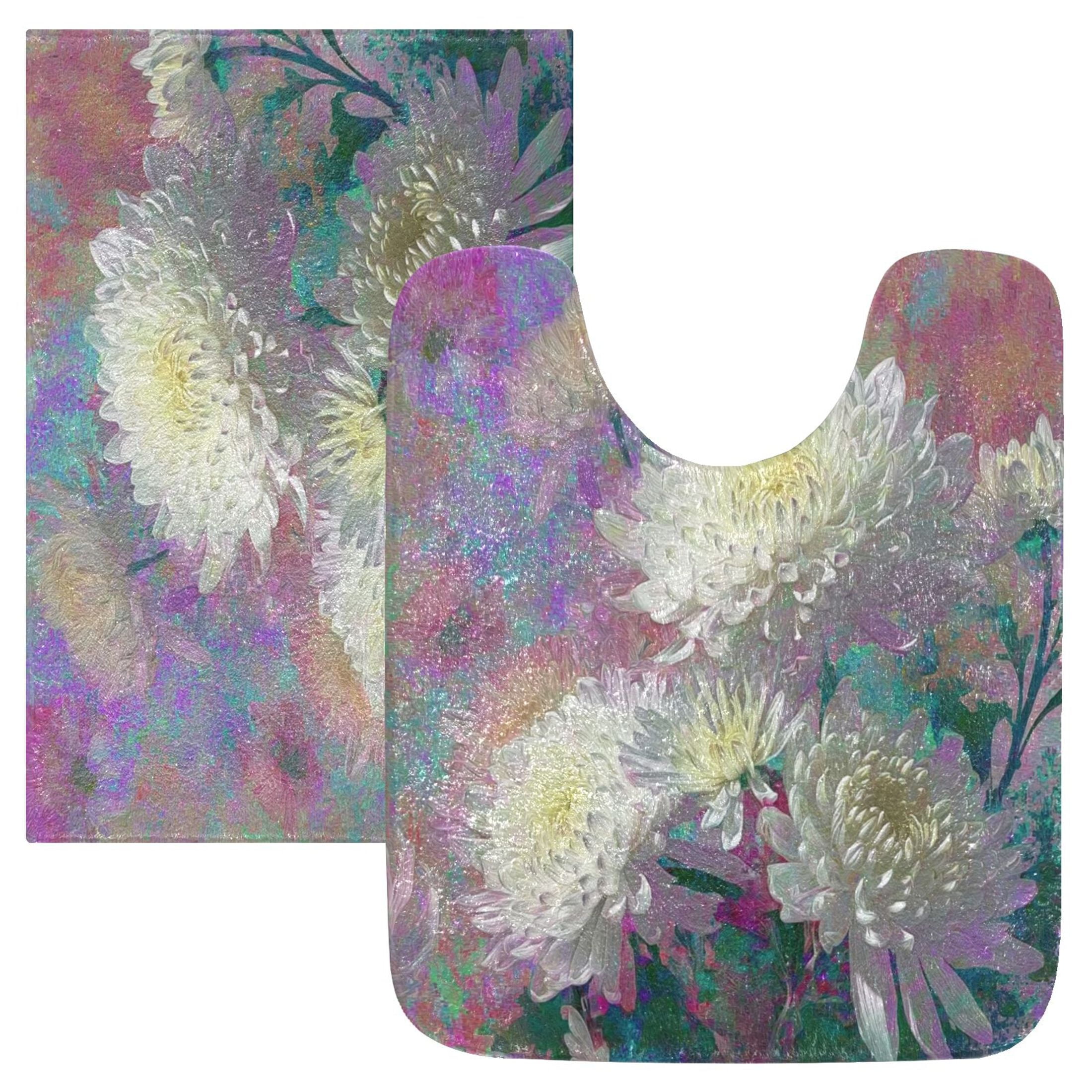 IAUYY Set of 2 Inch Bath Mat Thick Soft Plush Shower Mat TPR Backing ...