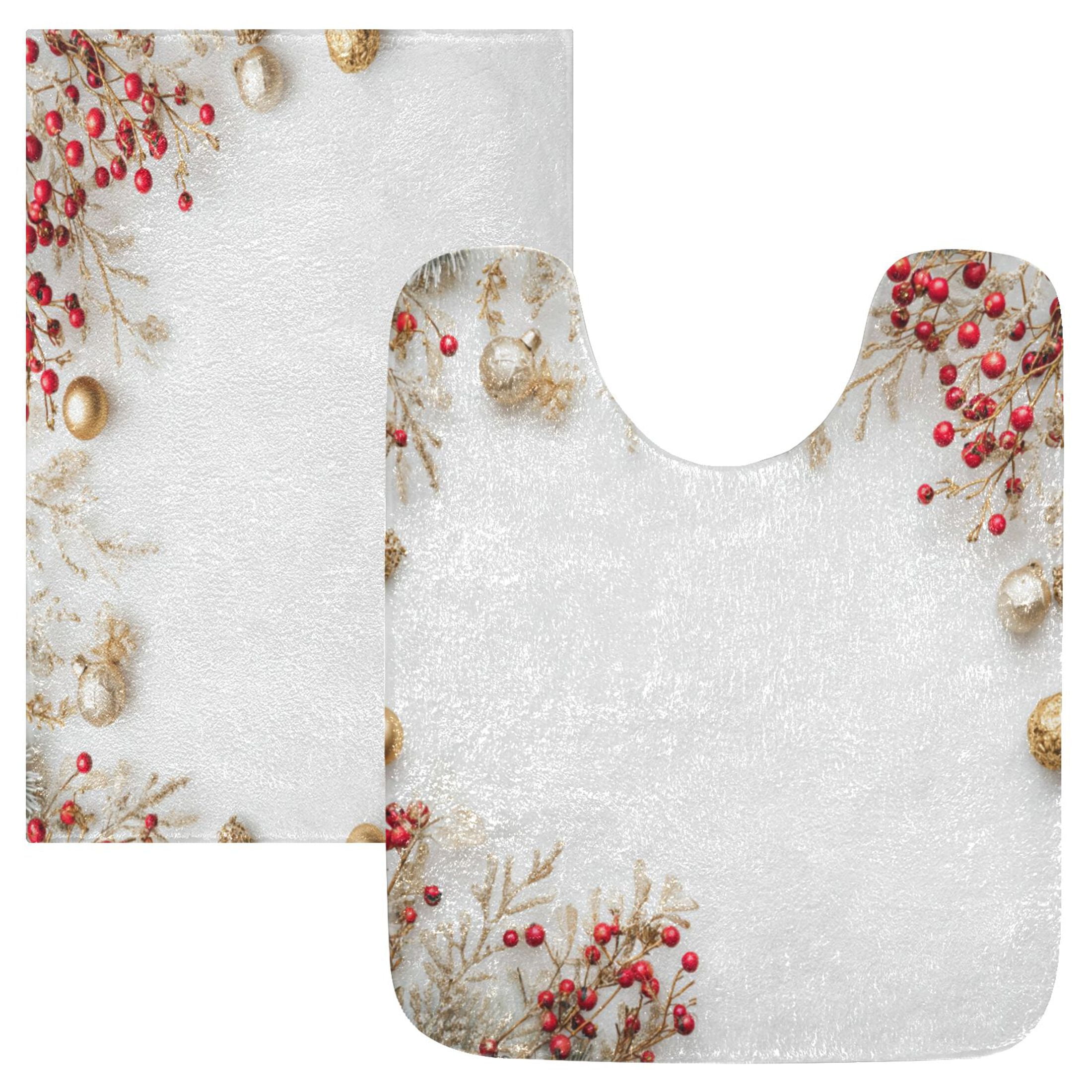 IAUYY Set of 2 Inch Bath Mat Thick Soft Plush Shower Mat TPR Backing ...