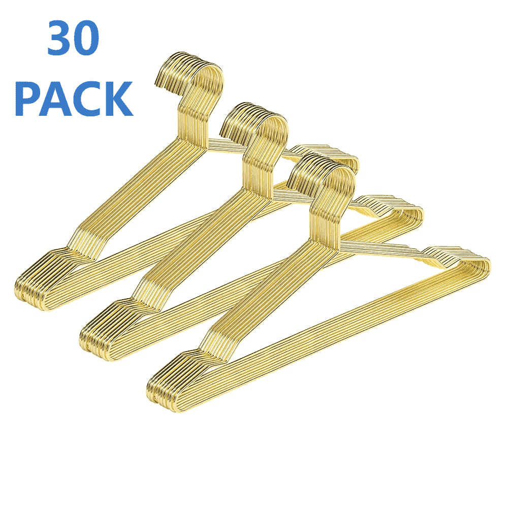 IAZ 30 Pack Heavy Duty Metal Hangers, Strong Wire with Notches, Space ...
