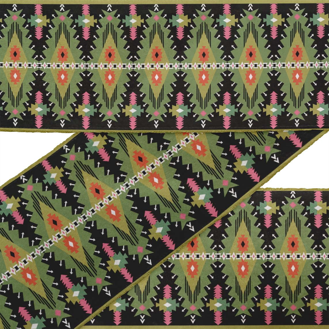 IBA Indianbeautifulart Black Aztec Kilim Fabric Laces For Crafts ...