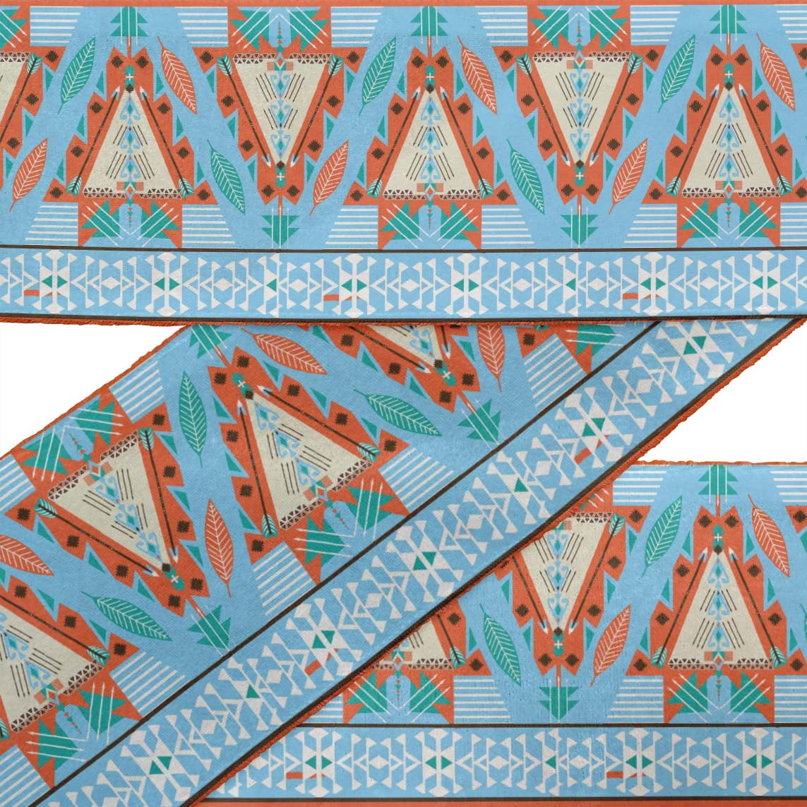 IBA Indianbeautifulart Blue Aztec Southwestern Ribbon Trim Tape Fabric ...