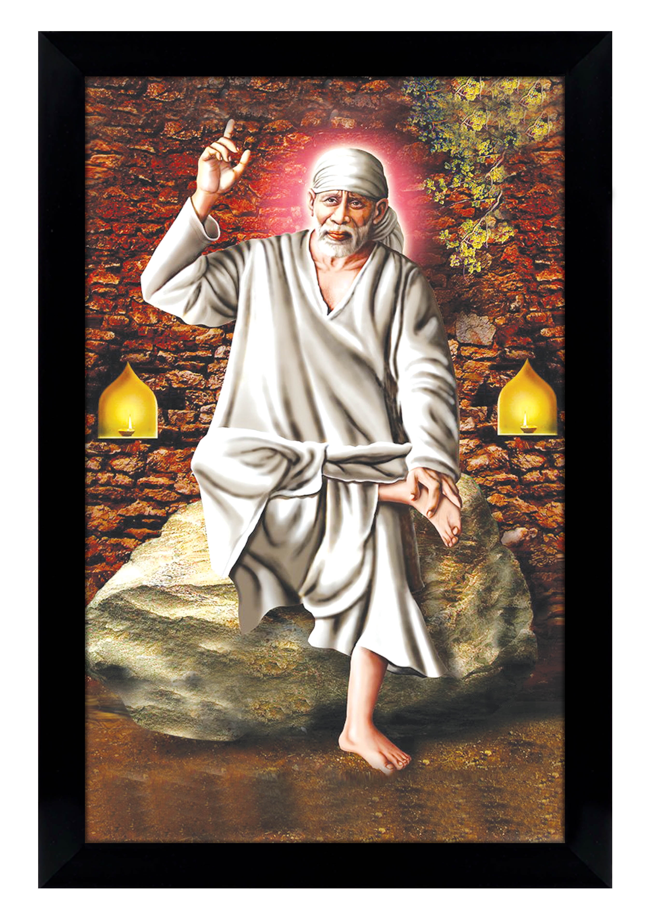 IBA Indianbeautifulart Elegant And Religious God Photo Frame Sai Baba ...