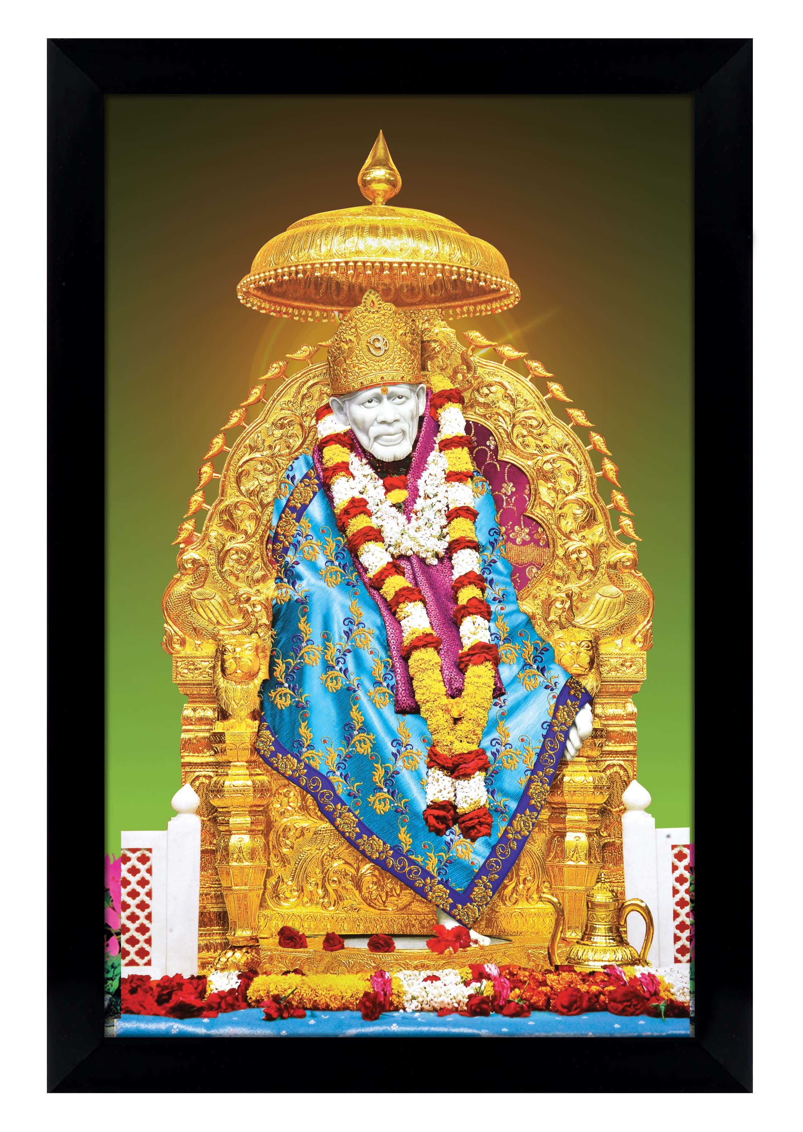 IBA Indianbeautifulart Elegant And Religious God Photo Frame Sai Baba ...