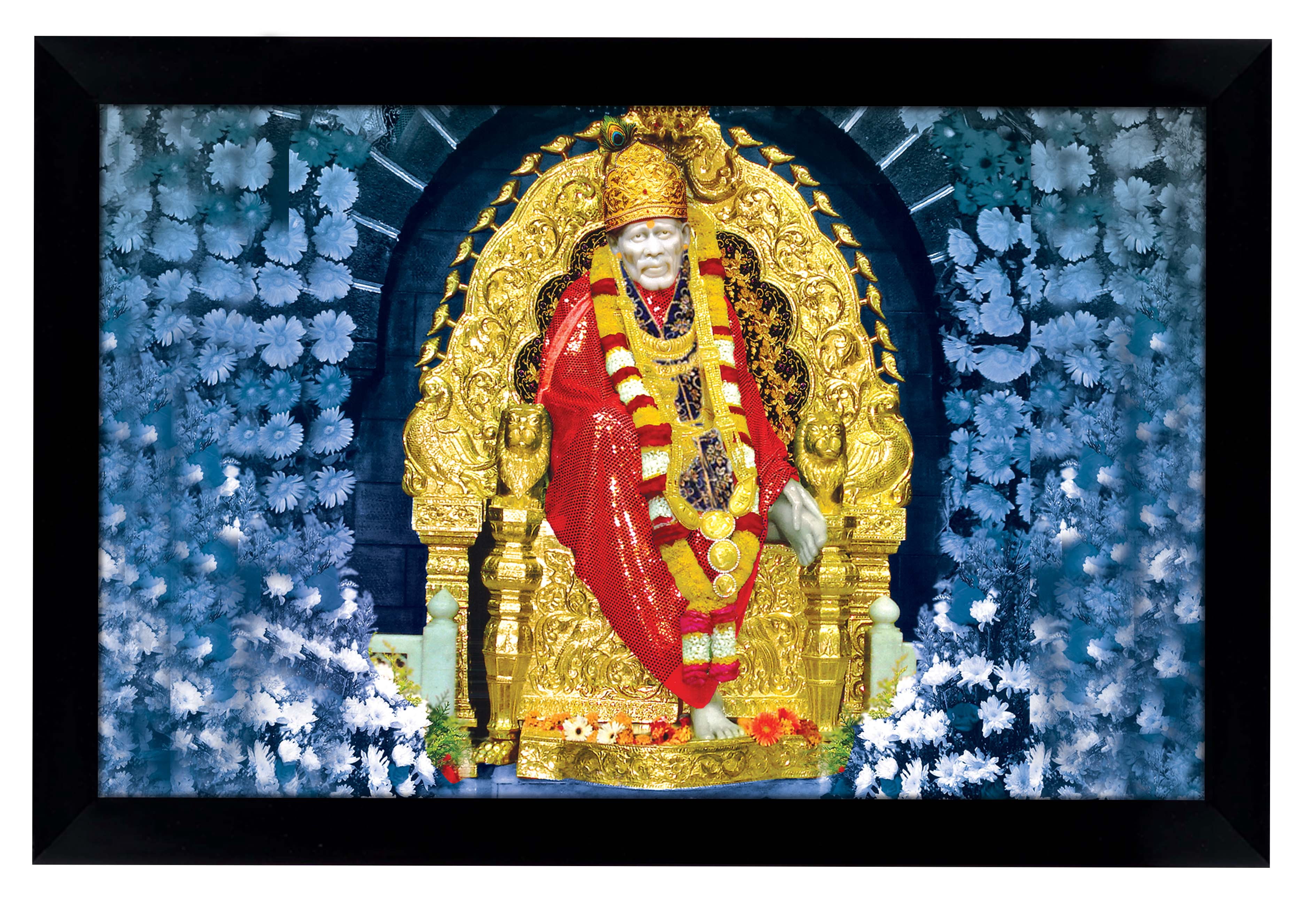 IBA Indianbeautifulart Elegant And Religious God Photo Frame Sai Baba ...