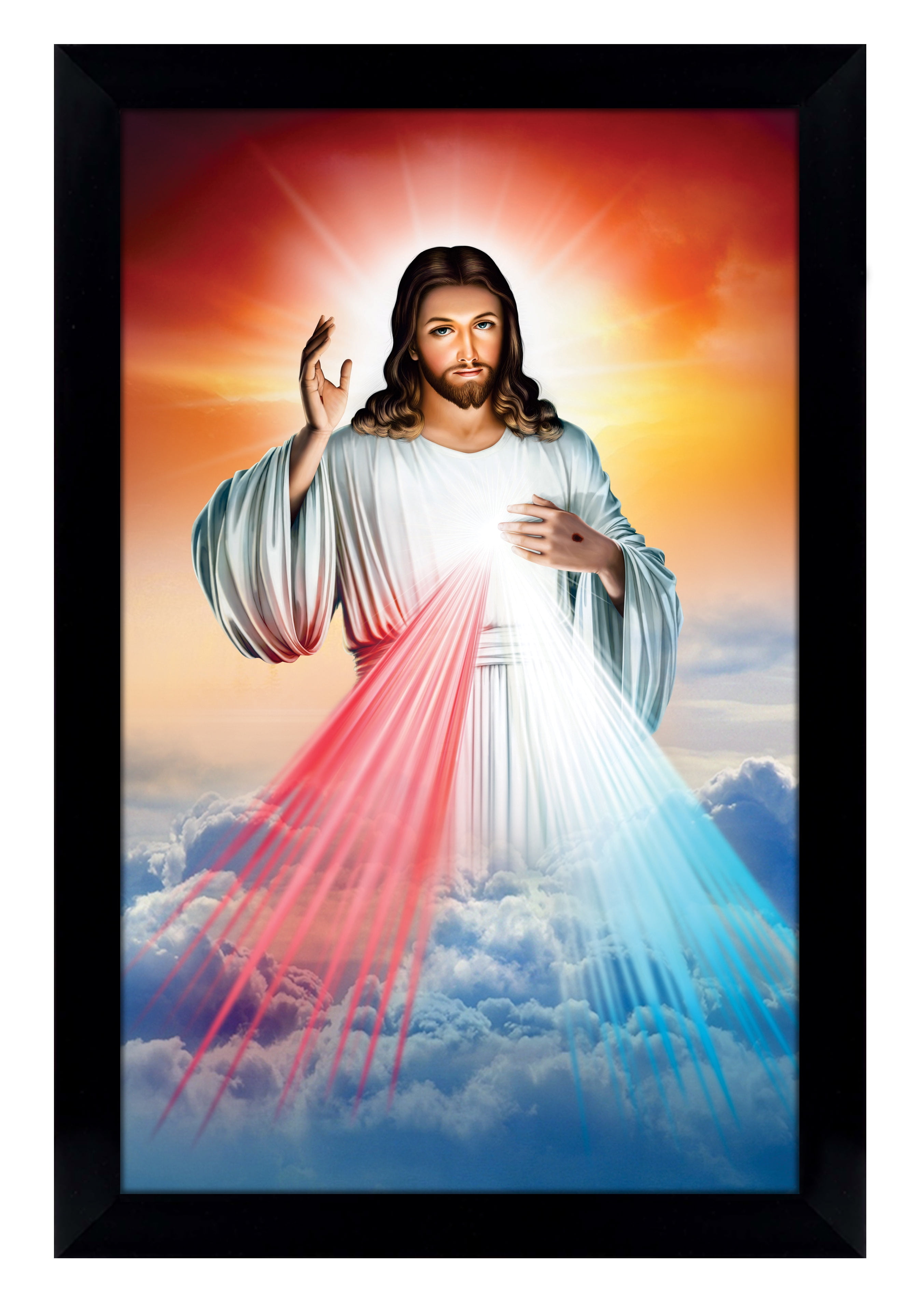 IBA Indianbeautifulart JesusPicture Frame Religious Poster Black Wall ...