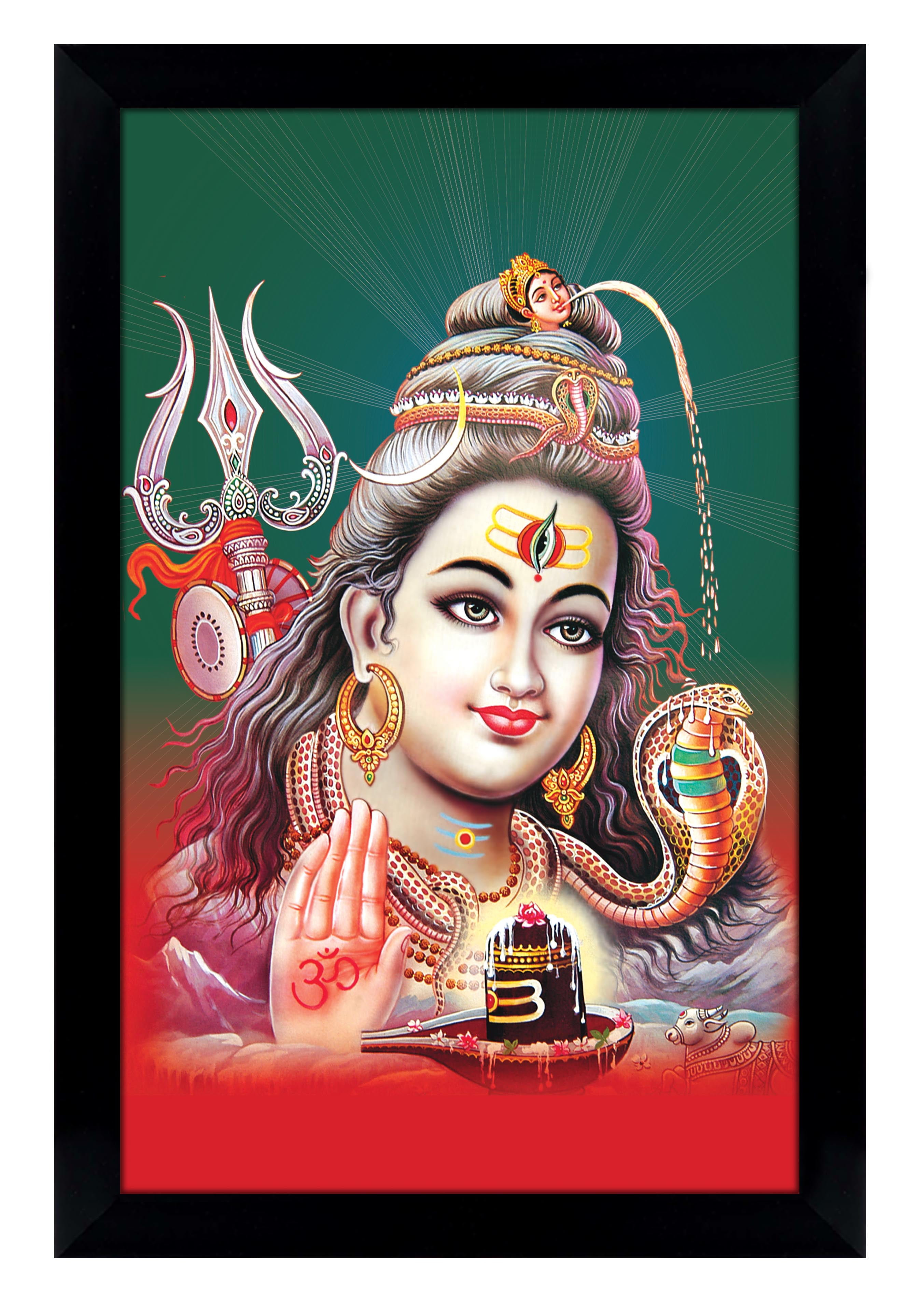 IBA Indianbeautifulart Lord Shiva Giving Blessings Poster With Frame ...