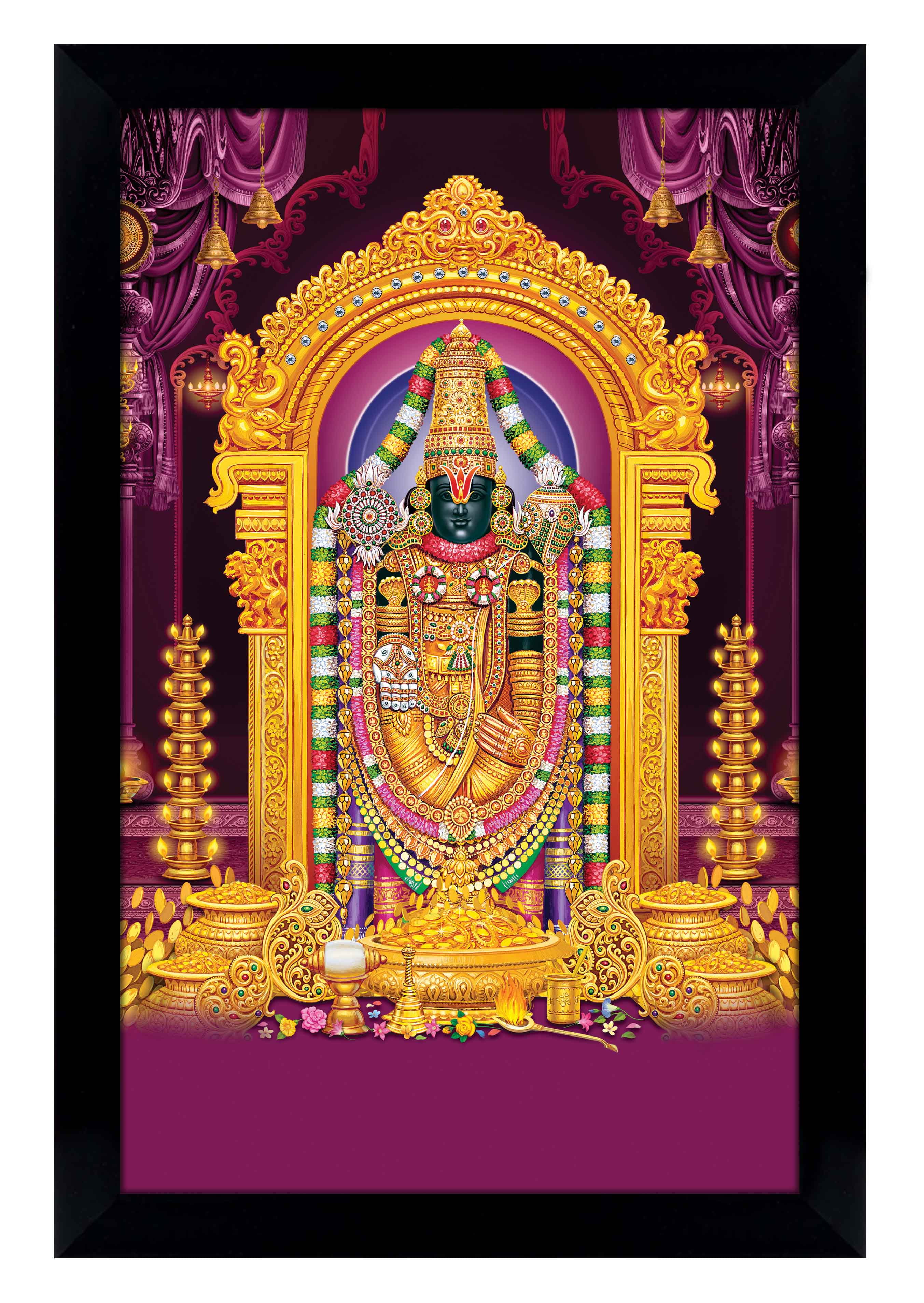 IBA Indianbeautifulart Lord Venkateshwara Picture Frame Religious ...