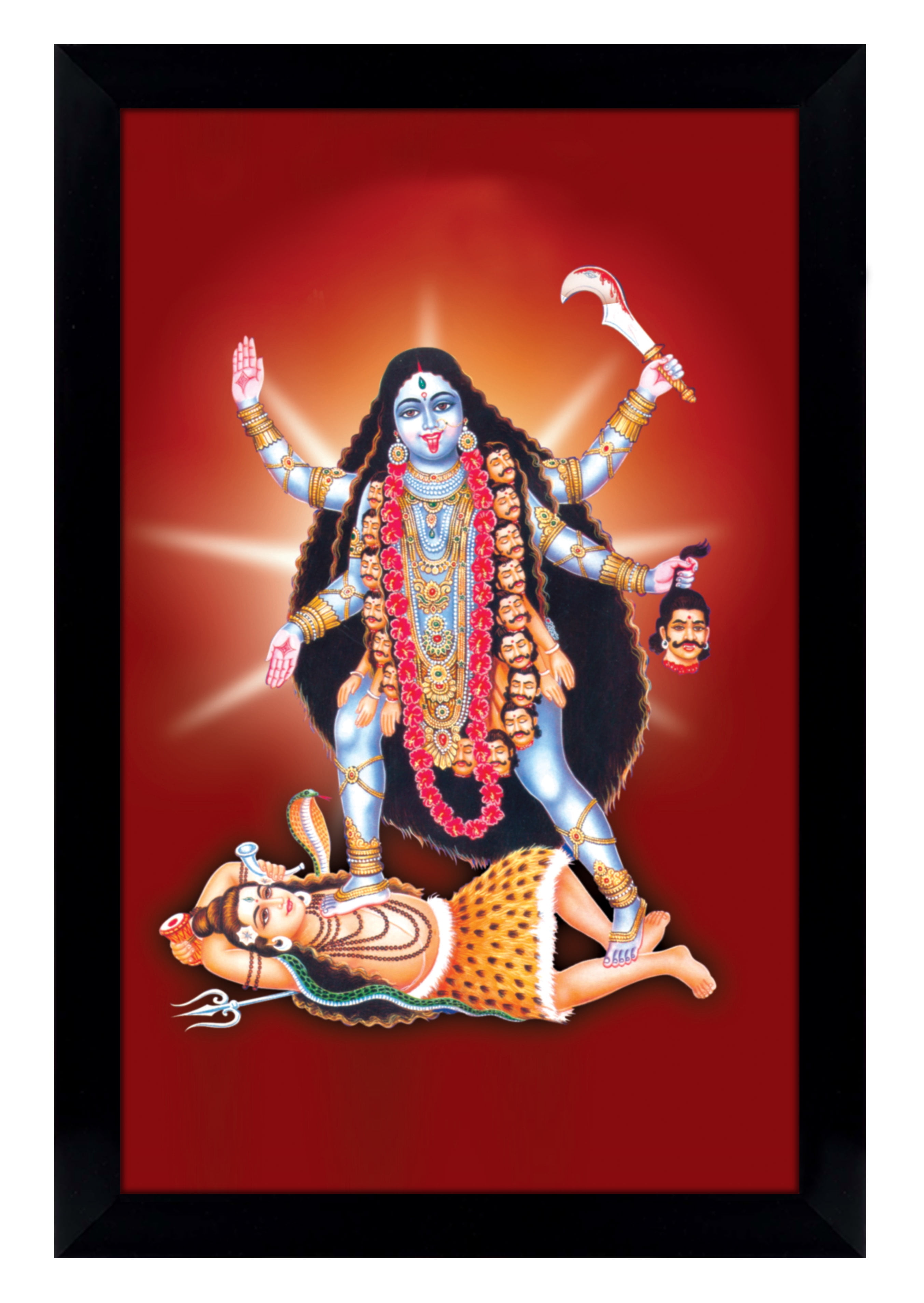 IBA Indianbeautifulart Maa Kaali Standing On Lord Shiva Poster With ...