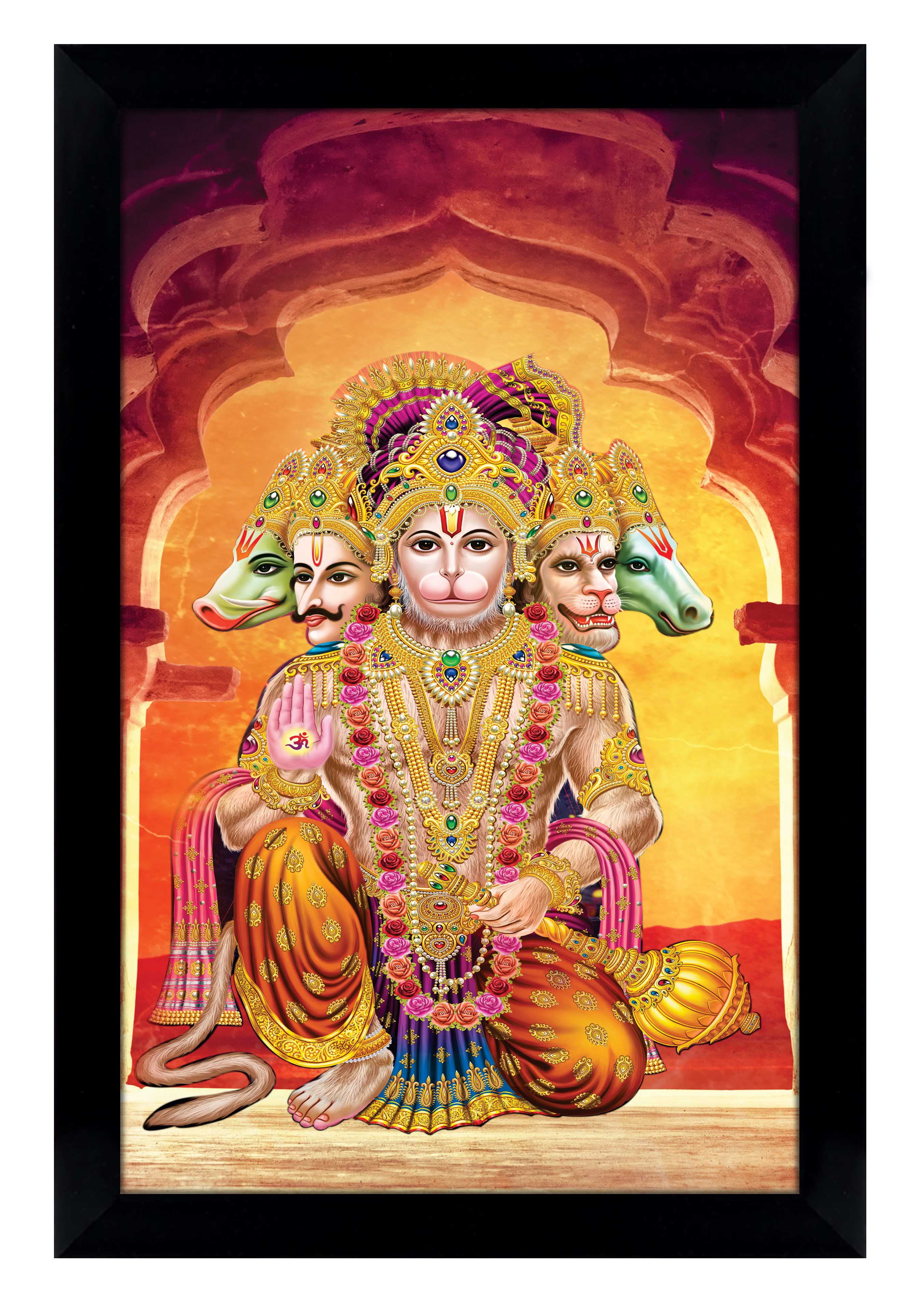 IBA Indianbeautifulart Panch Mukhi Hanuman Picture Frame Religious ...