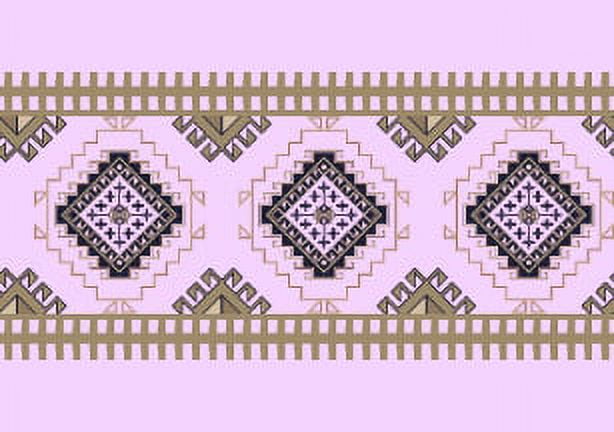 IBA Indianbeautifulart Purple Aztec Geometric Printed Ribbon Trim 9 ...