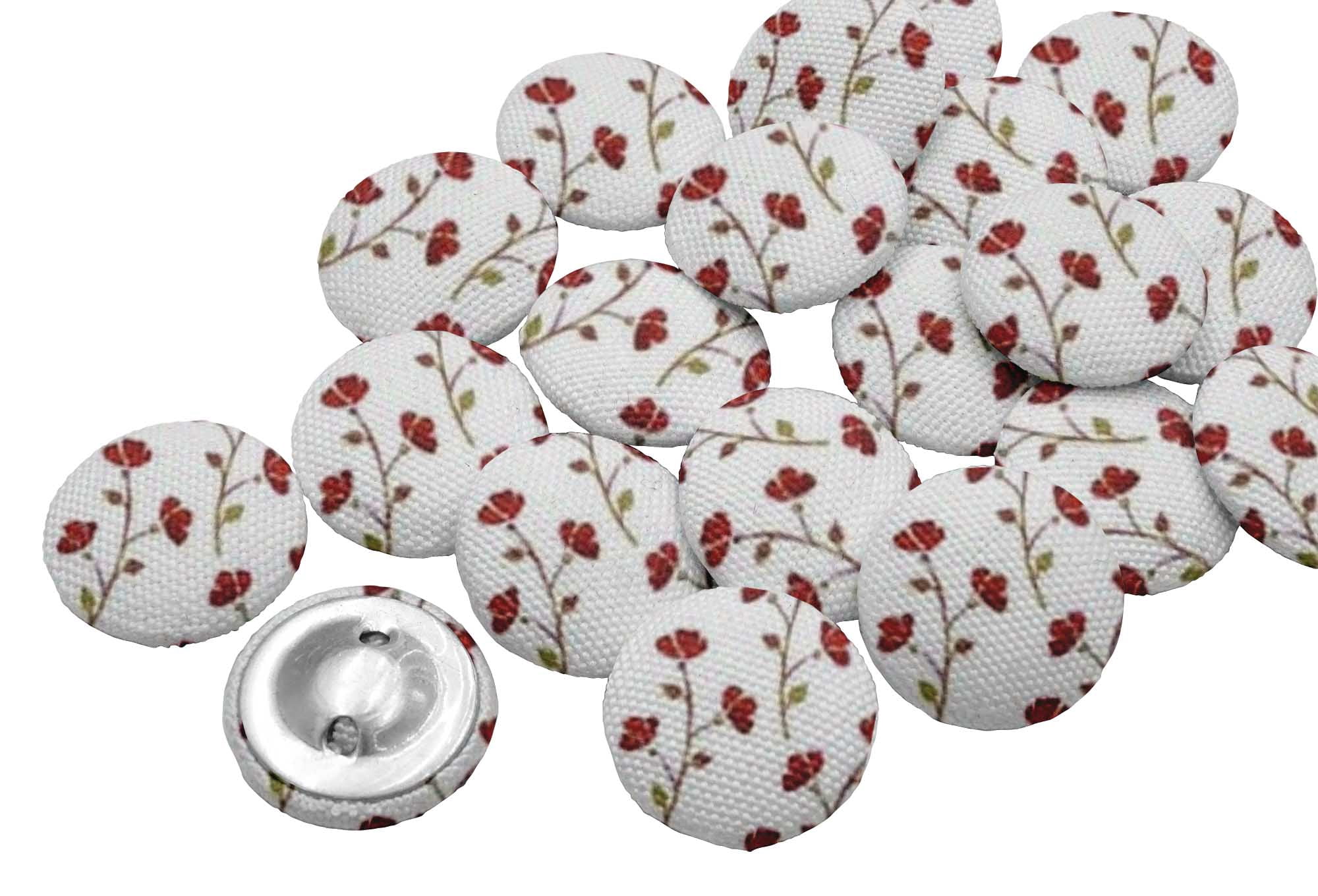 IBA Indianbeautifulart Red 2 Holes Canvas Round Buttons For Sewing 1 ...