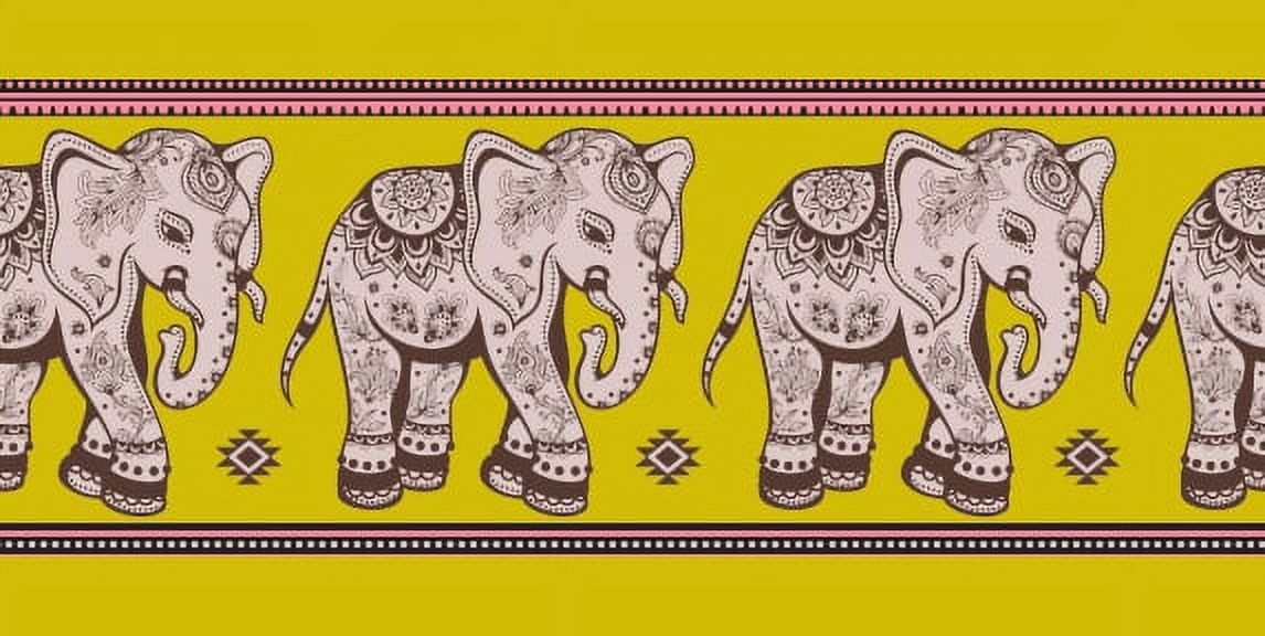 IBA Indianbeautifulart Yellow Tribal Elephant Animal Fabric Laces For ...