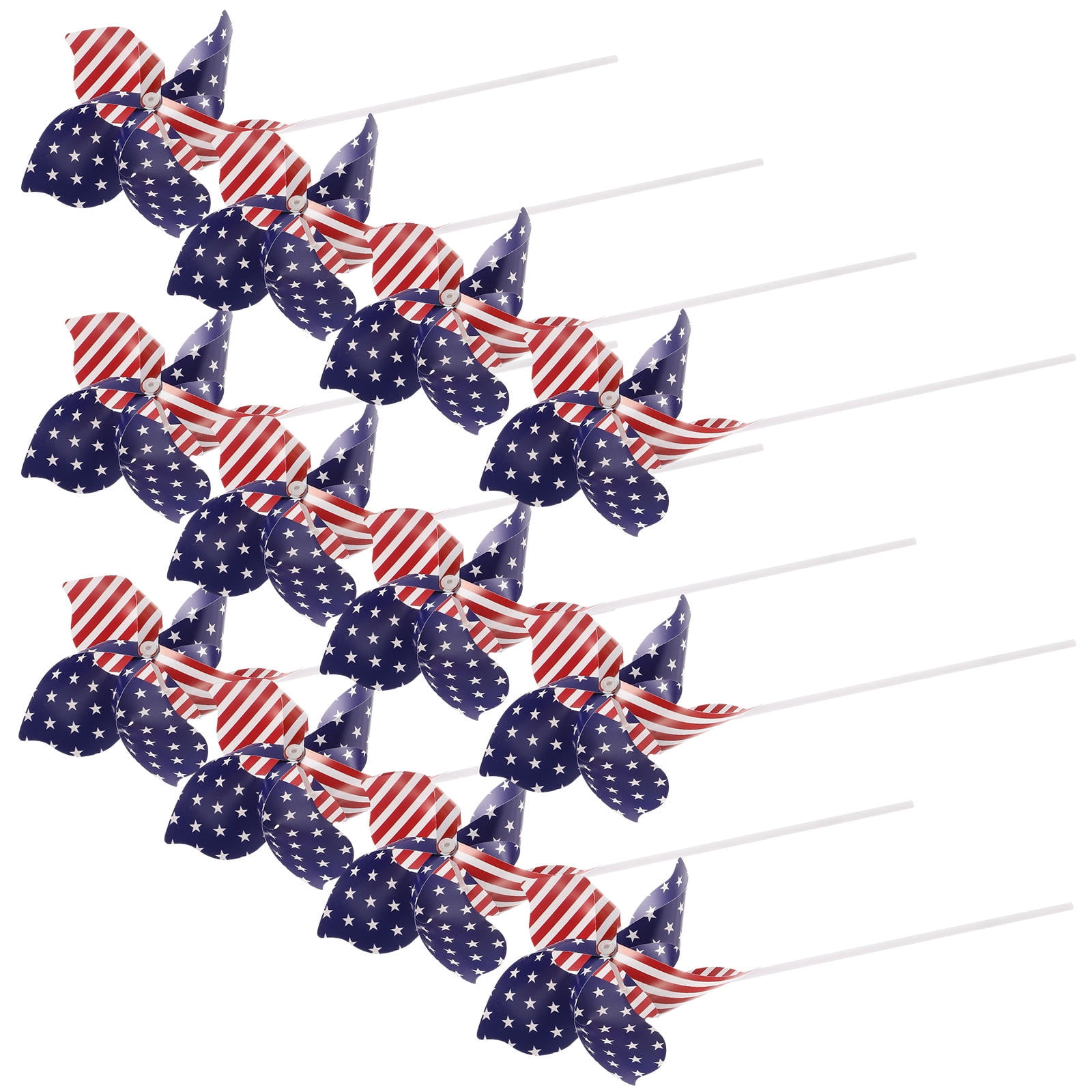 IBASETOY 12Pcs Multi-Color PP Patriotic Pinwheels for Garden and Yard ...