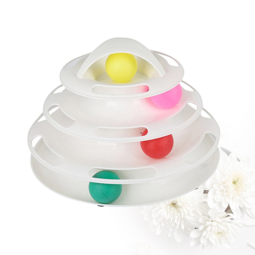 IBASETOY 1Pcs Interactive Toys for Cats White Circular for Indoor ...