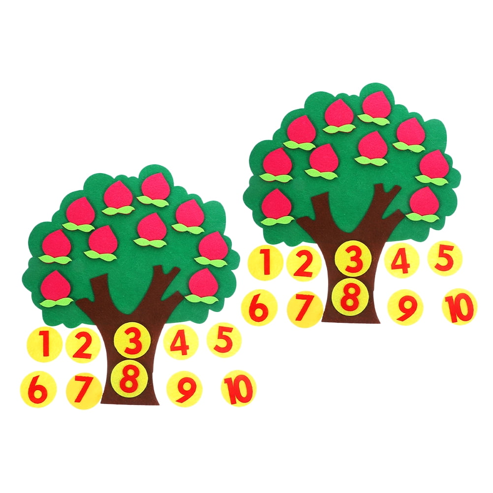 IBASETOY 2 Sets Felt Apple Tree For Kids Rosy Non Woven Fabrics ...