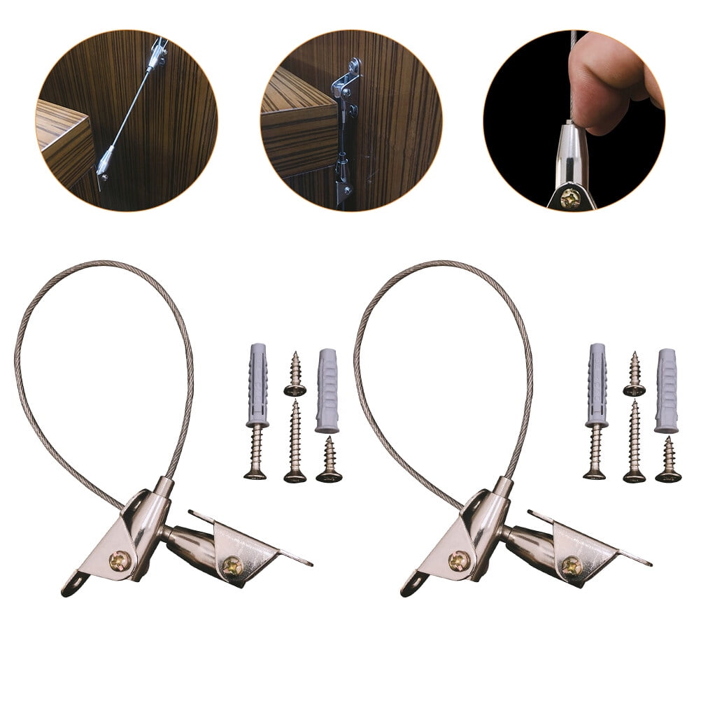 IBASETOY 2 Sets Safety Wall Anchors Silver for Prevent Tipping and Pet ...