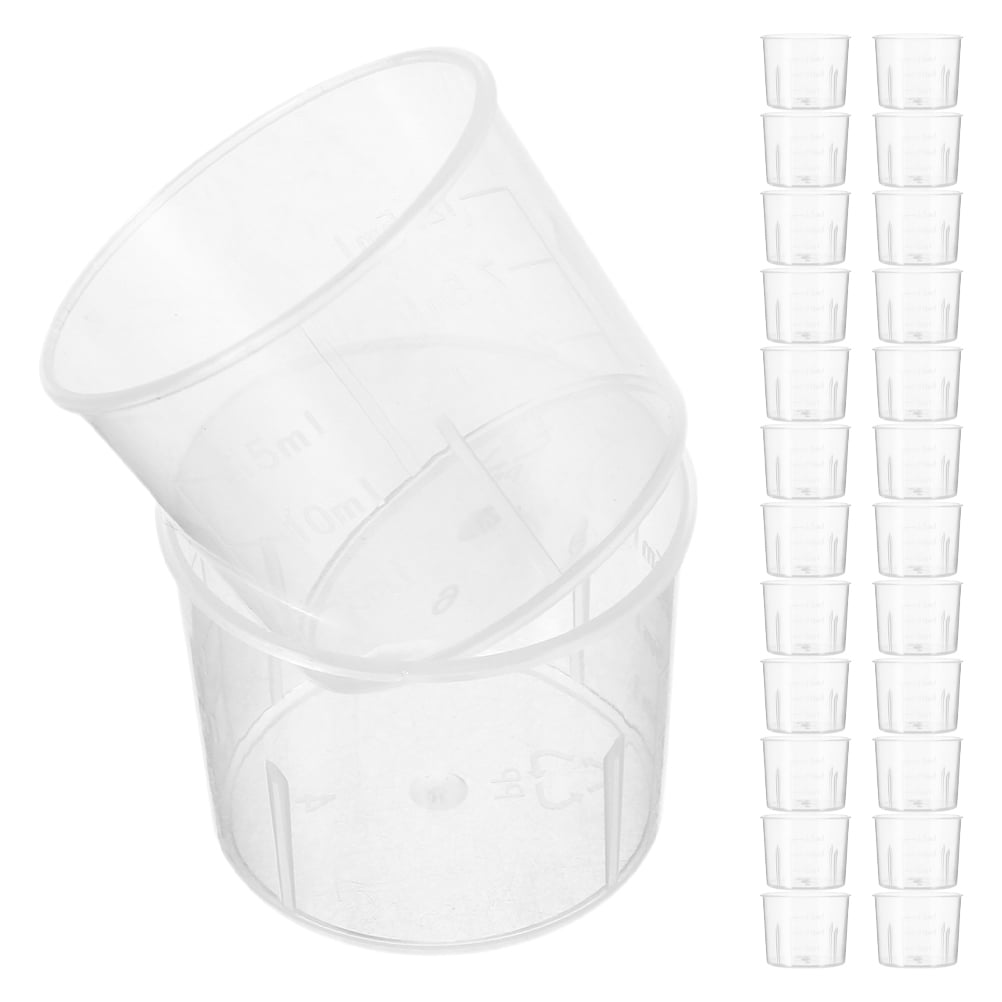 IBASETOY 200Pcs Plastic Paint Measuring Cups Clear For DIY Crafting ...