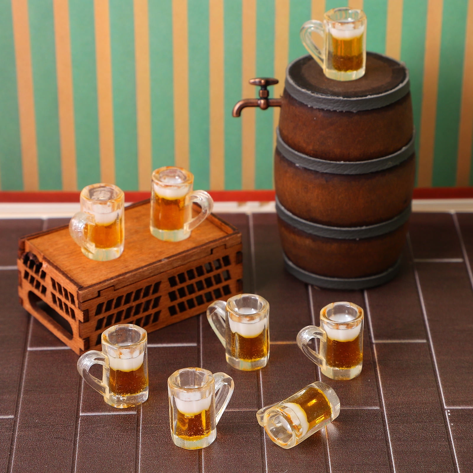 IBASETOY 20Pack Tiny House Accessory Miniature Beer Mugs Assorted Color ...