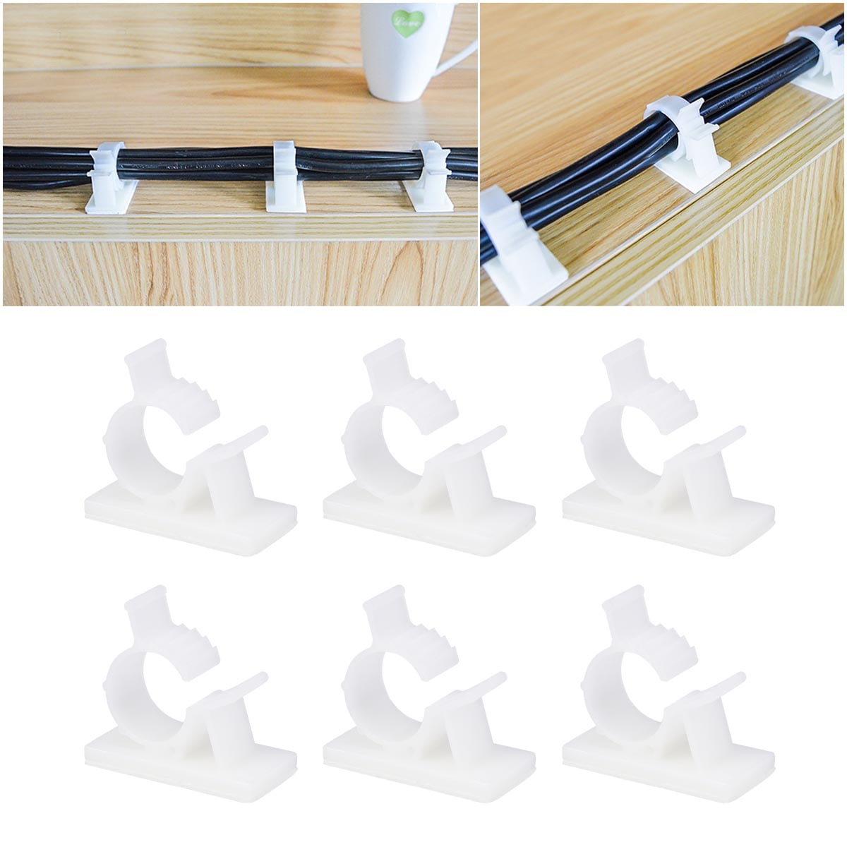 IBASETOY 20Pcs Sticky Cable Clamp Wire Clamp for Cable Organization in ...