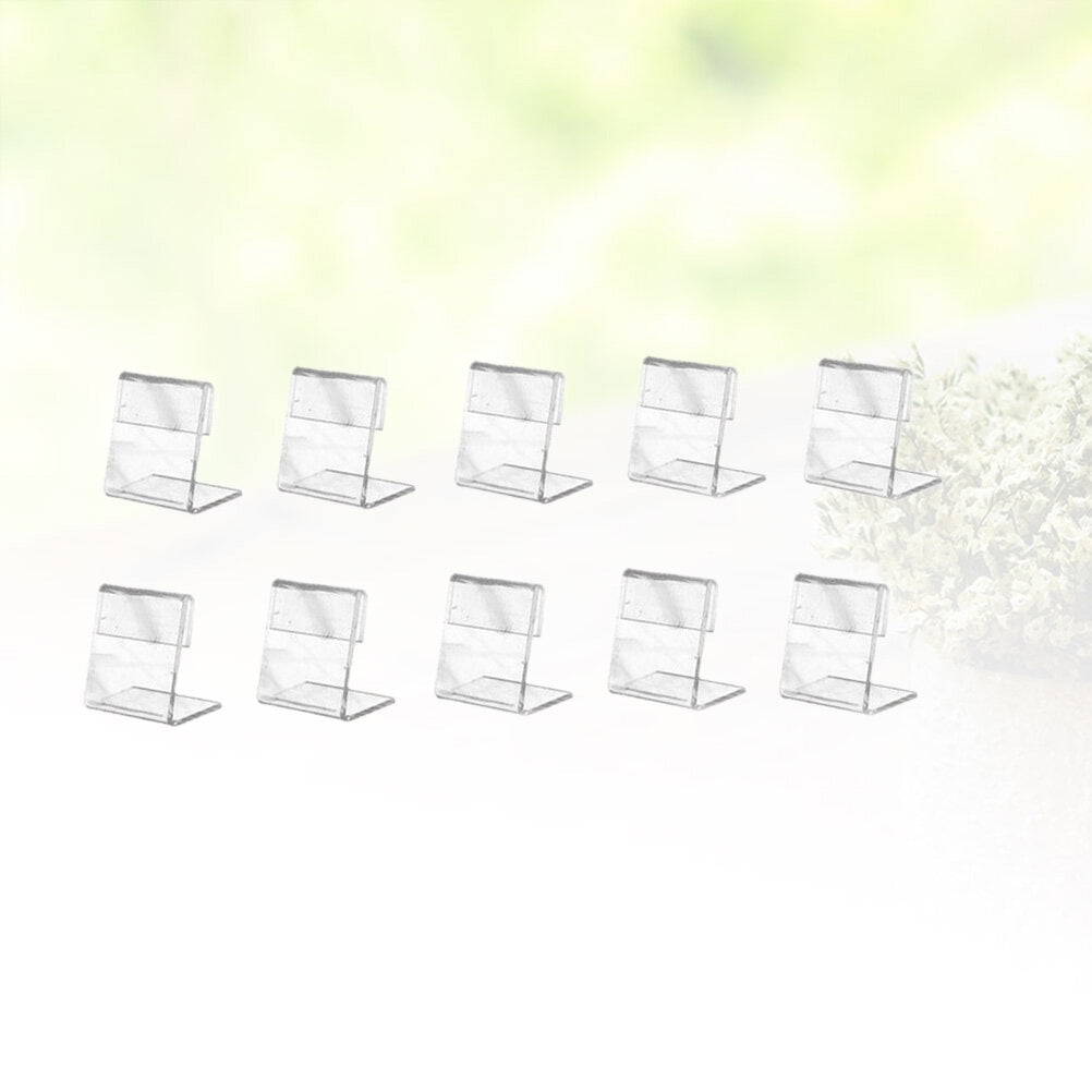IBASETOY 20pcs Slanted Display Stand Acrylic Transparent Name Tag Table ...