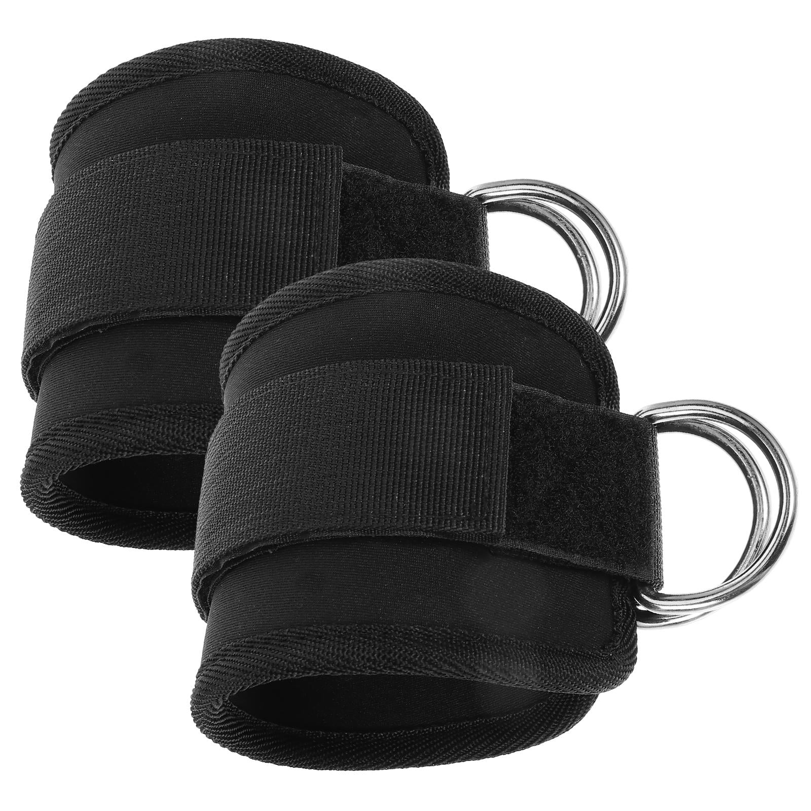 IBASETOY 2Pcs Ankle Bands For Cable Machine Black Nylon Glute ...