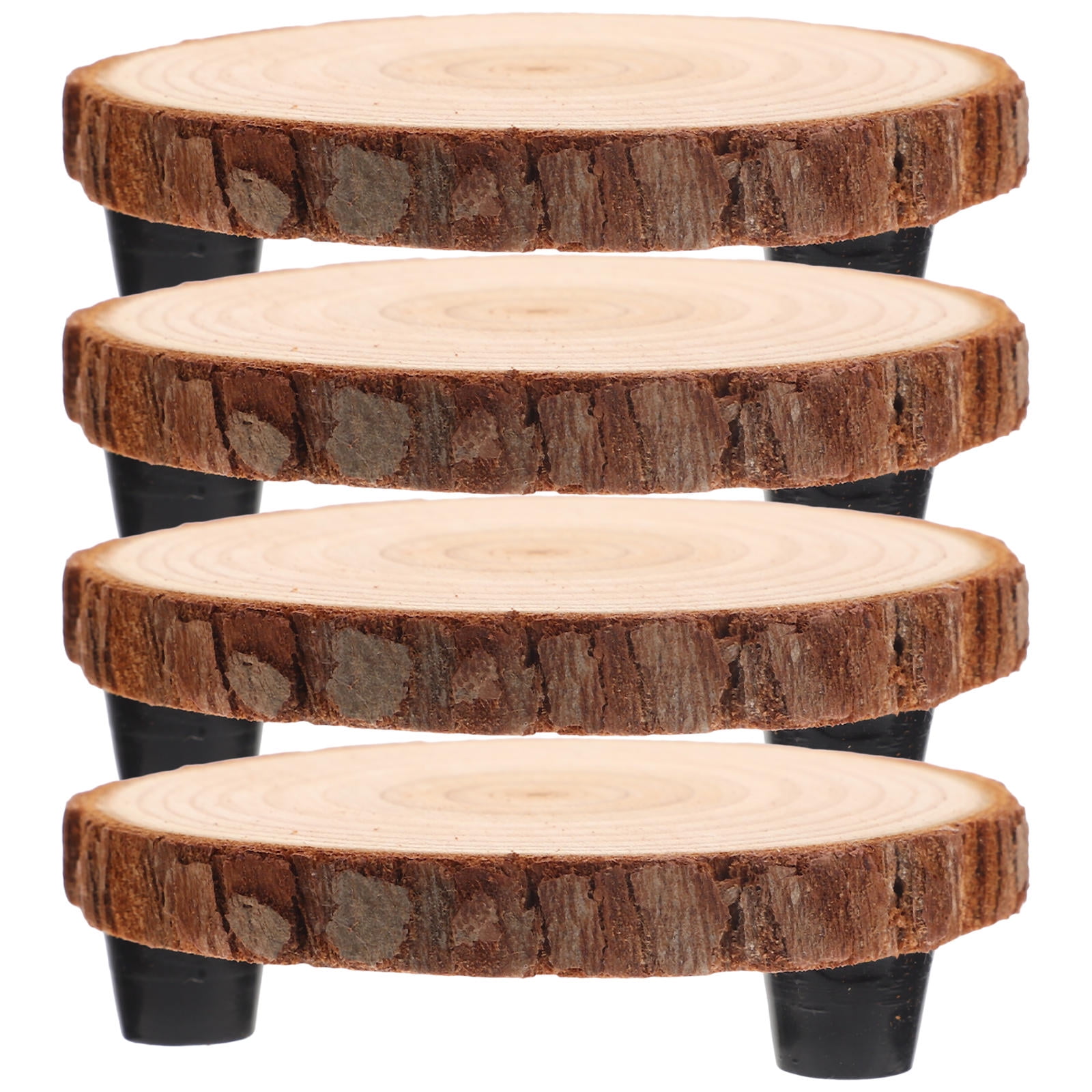 IBASETOY 2Pcs Flower Pot Rack Flowerpot Holder Stand Natural Wood Color ...
