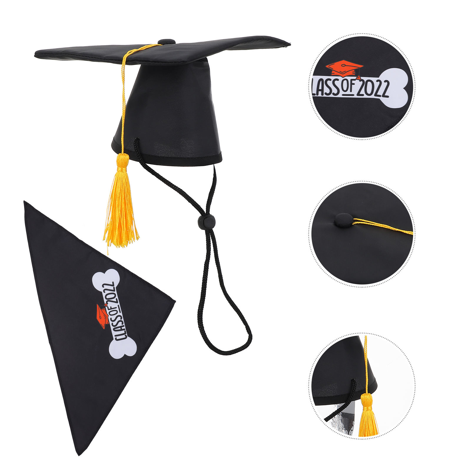 IBASETOY 2Pcs Graduation Themed Pet Costume with Dog Graduate Cosplay ...