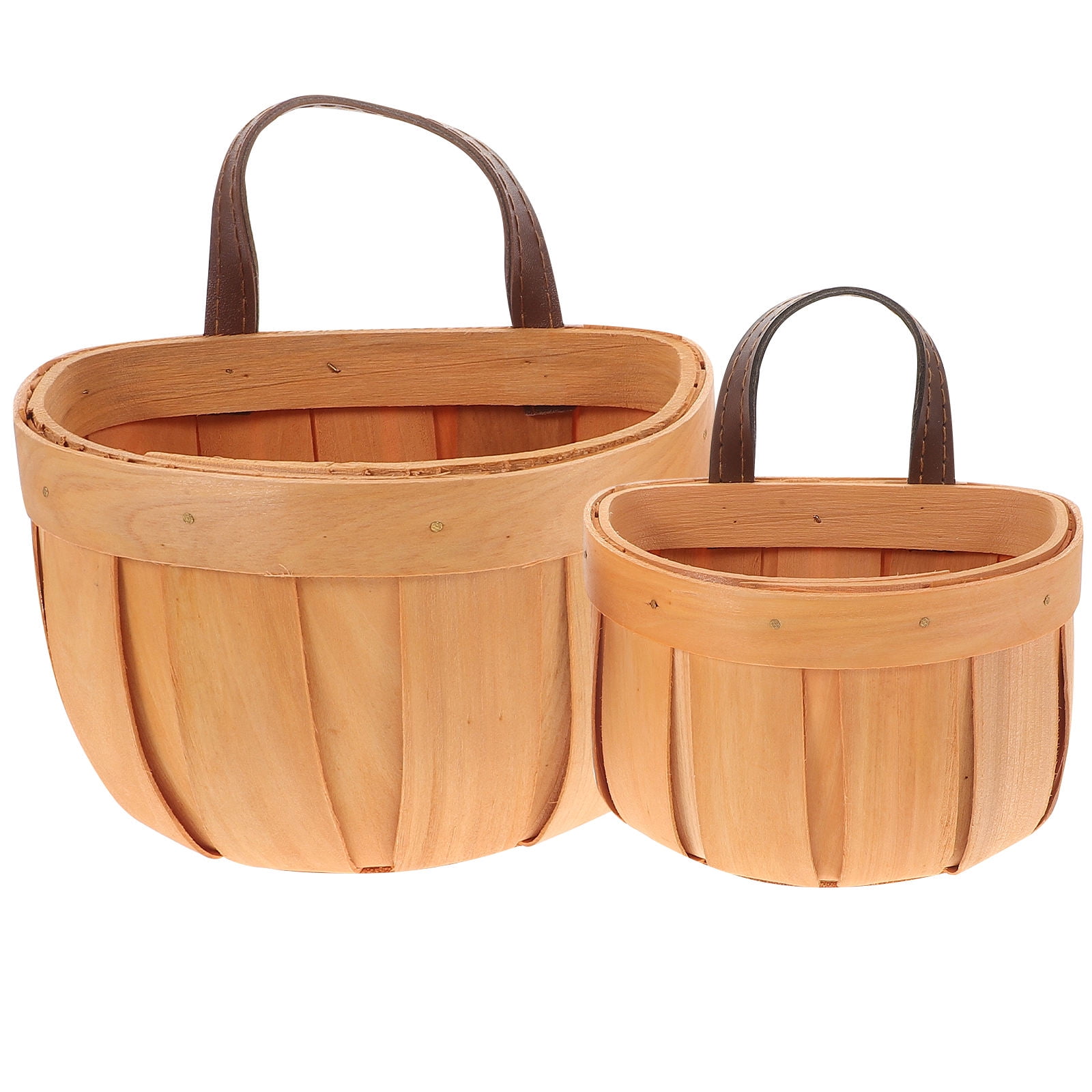 IBASETOY 2Pcs Hanging Woven Basket Bamboo Plant Holder for Indoor Use ...