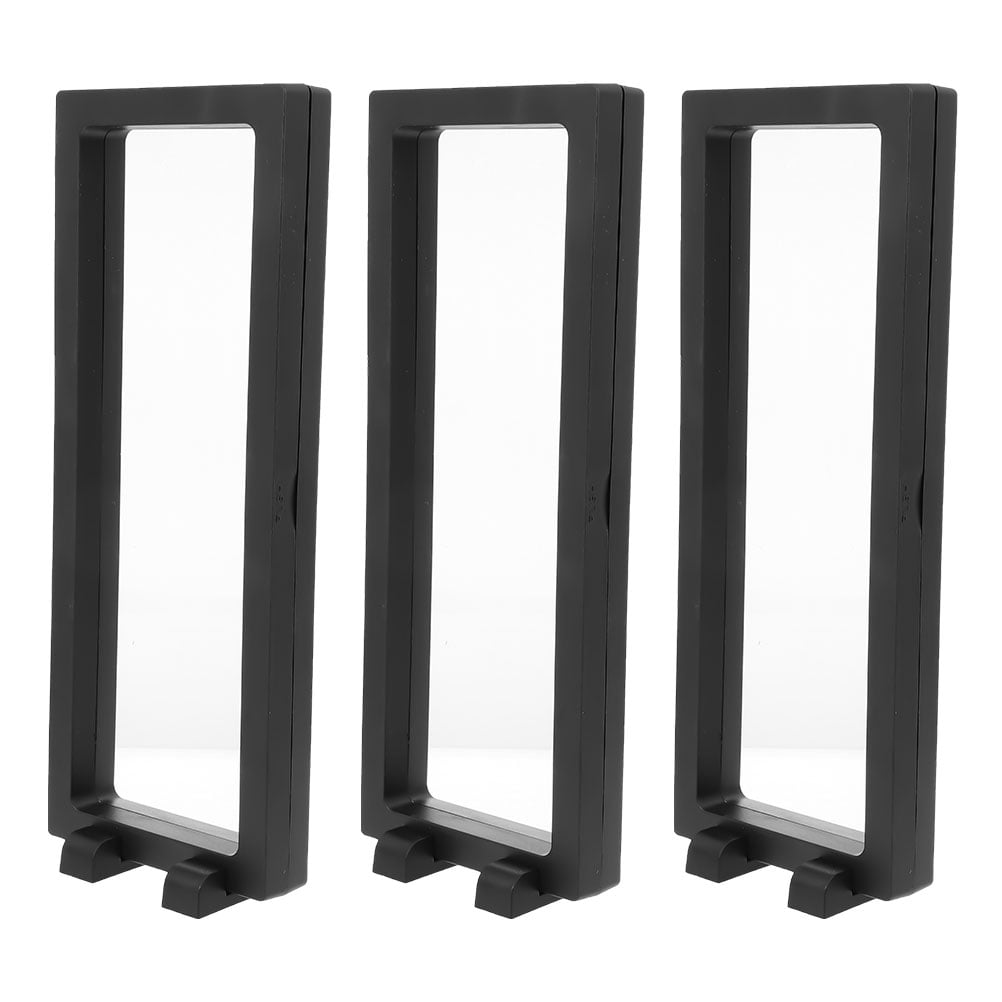 IBASETOY 3 Sets of Suspension Display Case 3D Floating Design Black ABS ...