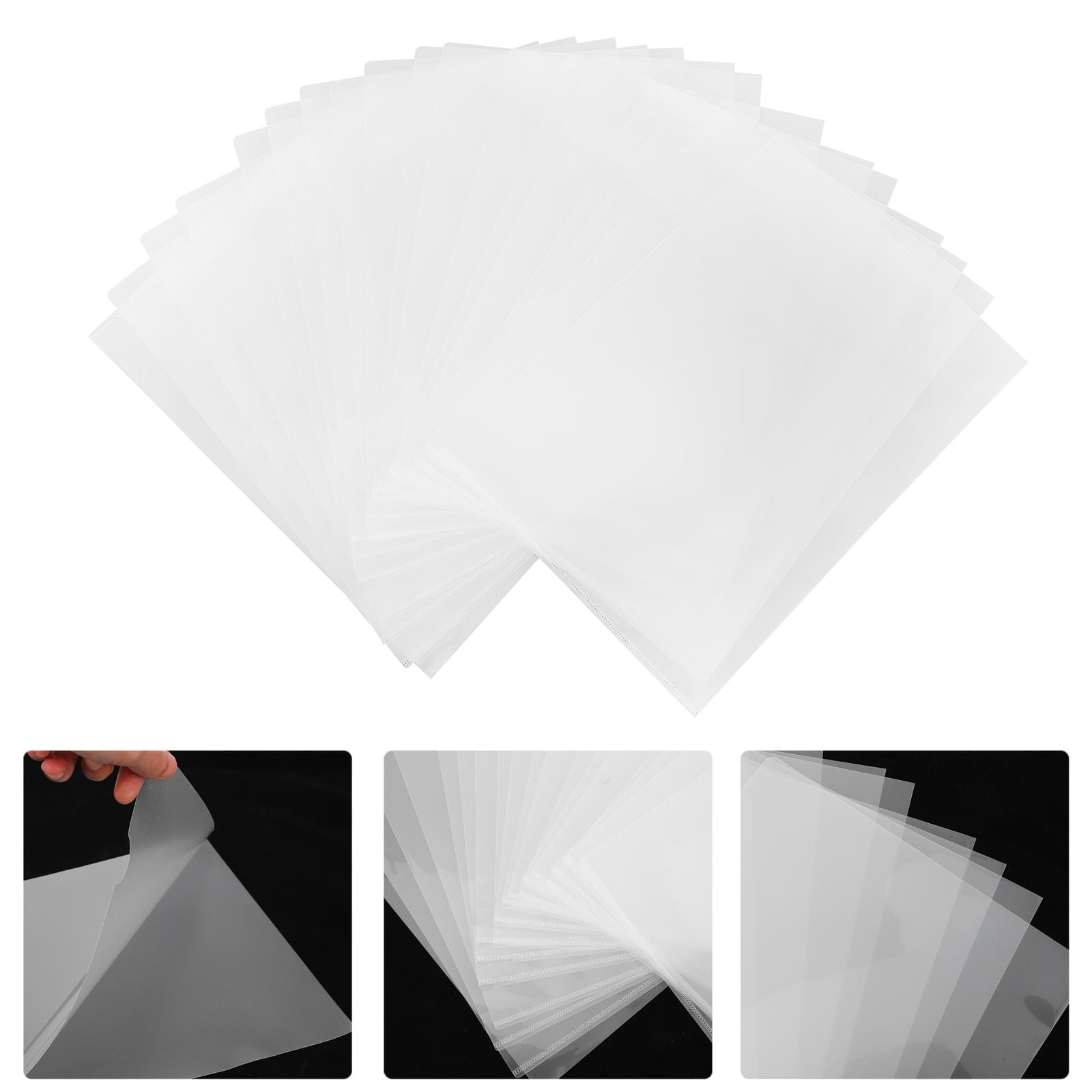 IBASETOY 30Pcs L Shape Clear Document Folder for Archiving Paper Files ...