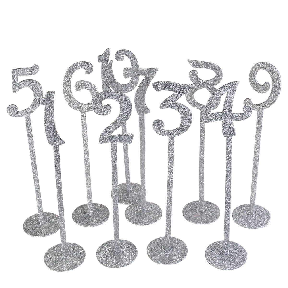 IBASETOY 3Pack Rustic Table Numbers Silver Powder Coated Raw Wood Stand ...