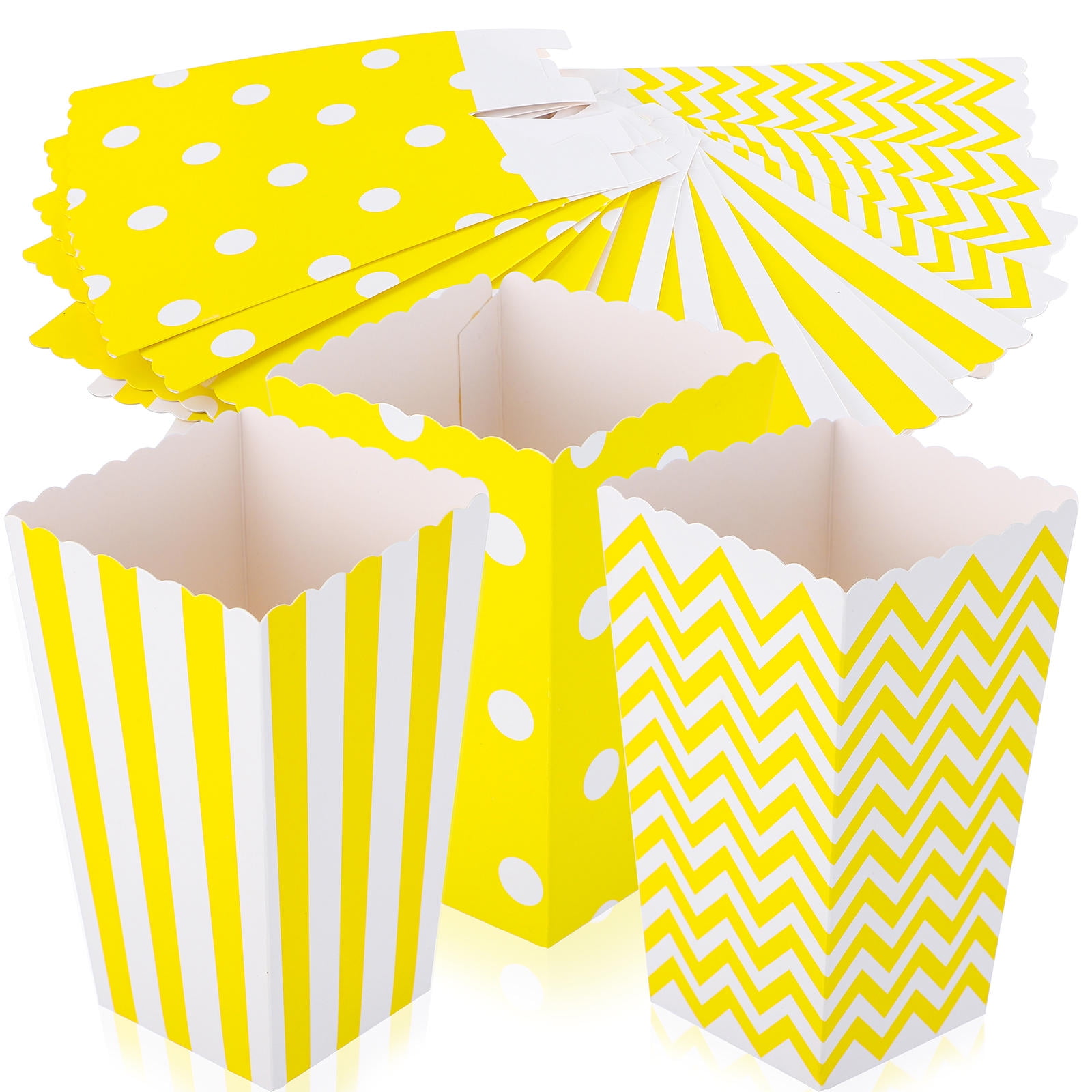 IBASETOY 48Pcs Paper Popcorn Boxes with Prints for Movie Night Treats ...