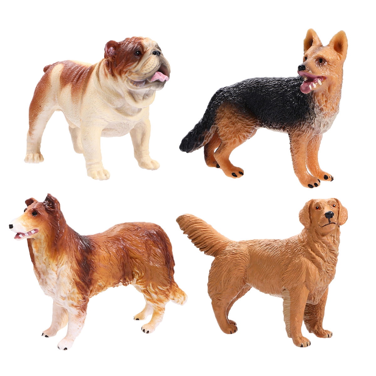 IBASETOY 4Pcs Lovely Dog Model Fake Home Dog Dolls Durable Puppy ...