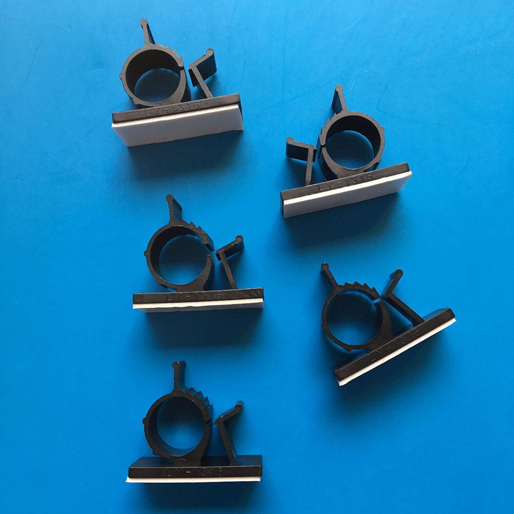 IBASETOY 50Pcs Wire Holders Plastic Cable Clips with Peel and Stick Pad ...