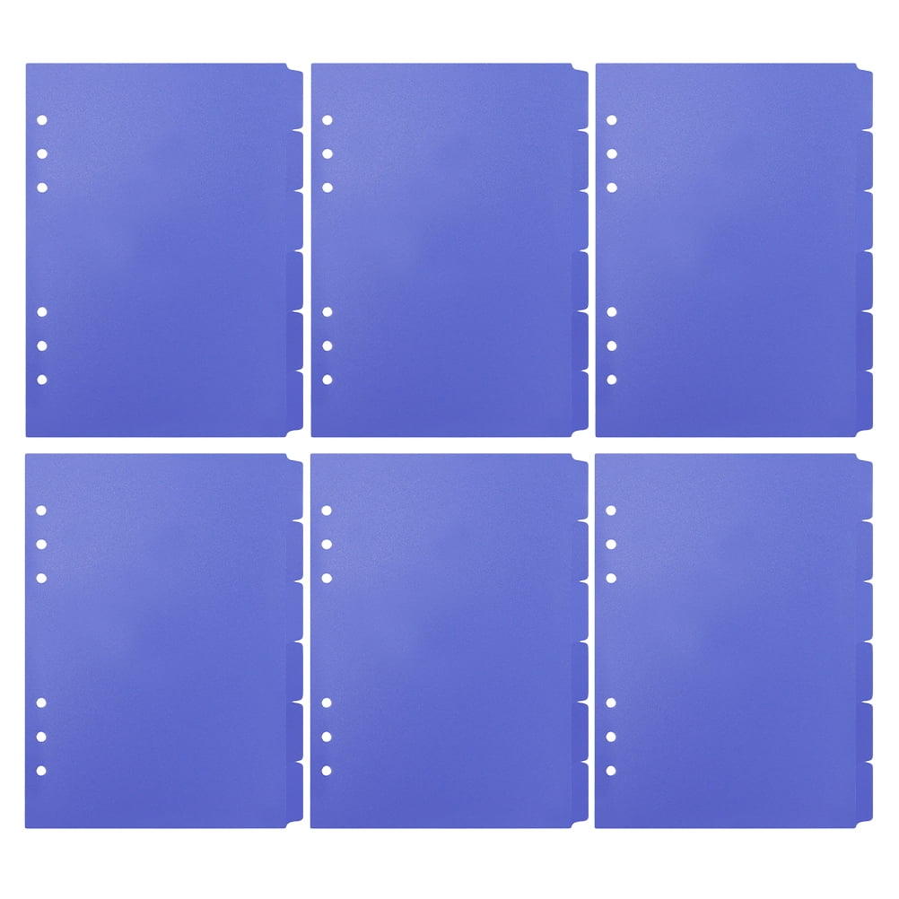 IBASETOY 6pcs Minimalist Design Binder Divider Blue PP For Document ...