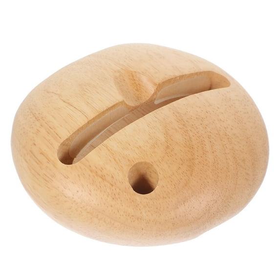 IBASETOY Desktop Cell Phone Holder 1Pcs Light Brown Beech Stand for Web ...