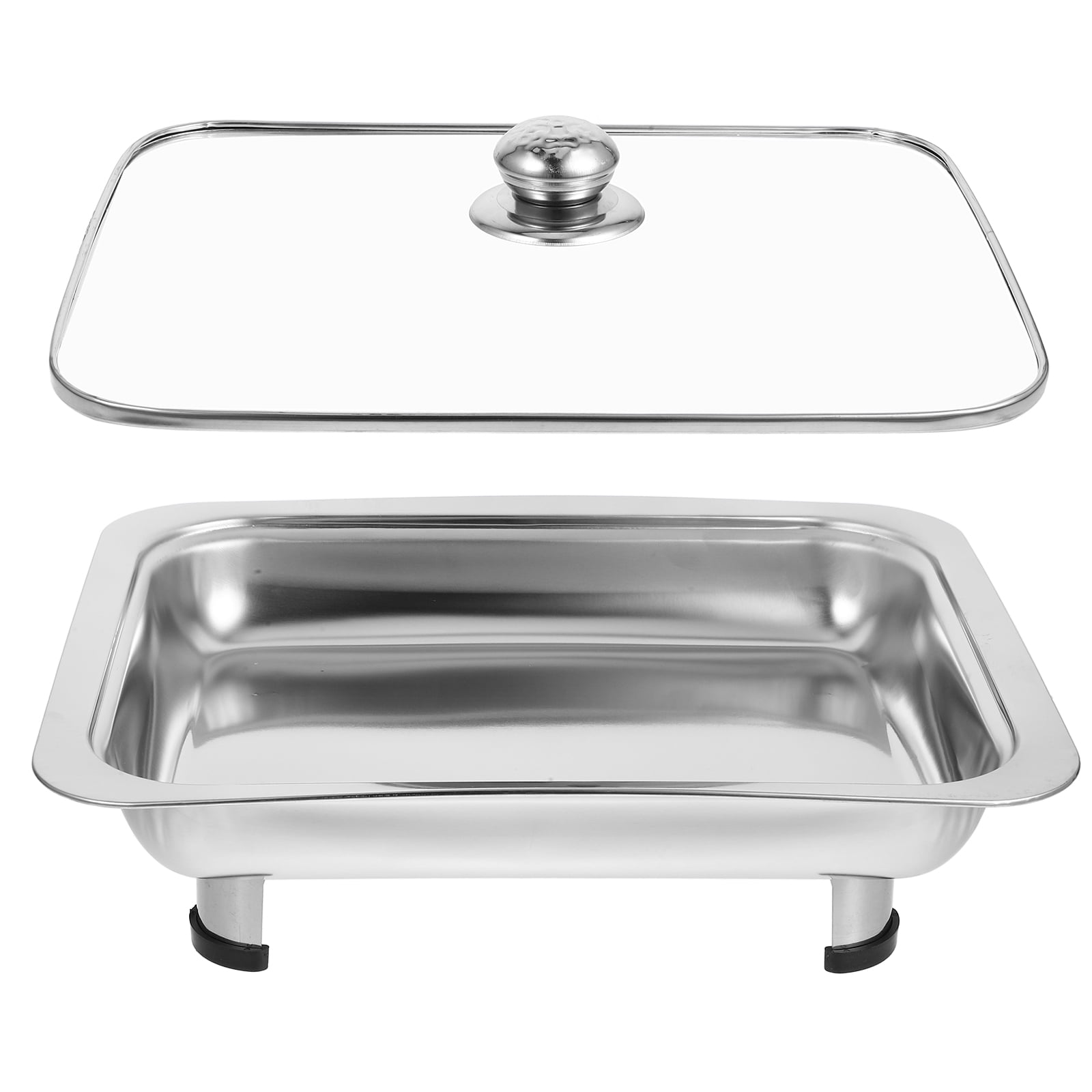 IBASETOY Food Serving Trays Buffet Server Tray Stainless Steel Prevent ...
