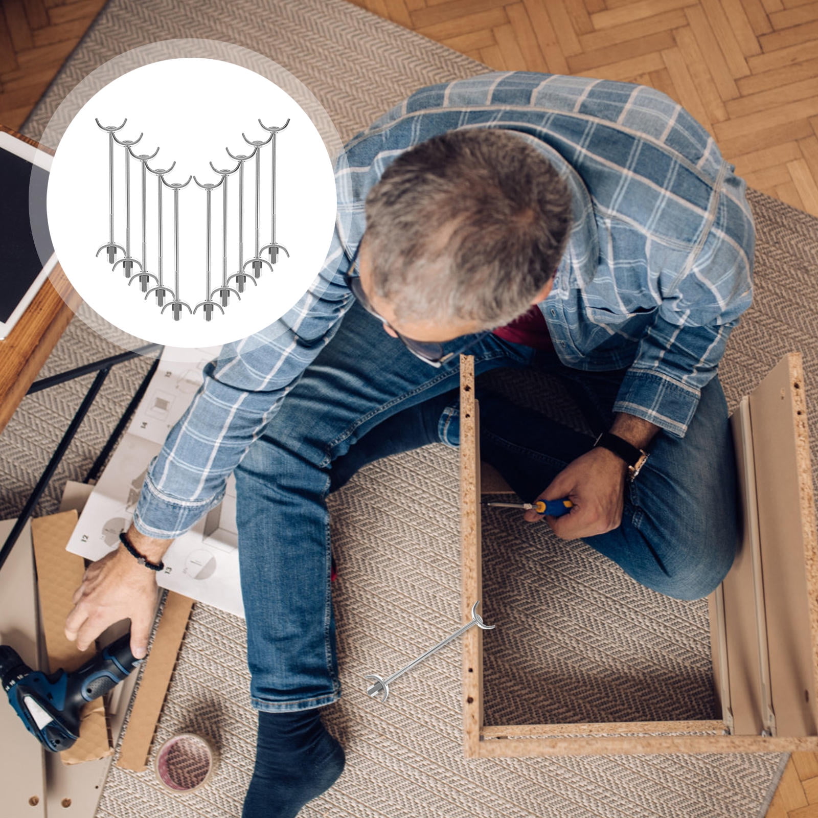 IBASETOY Furniture Hardware Connector 10Pcs Silver Galvanized Steel ...